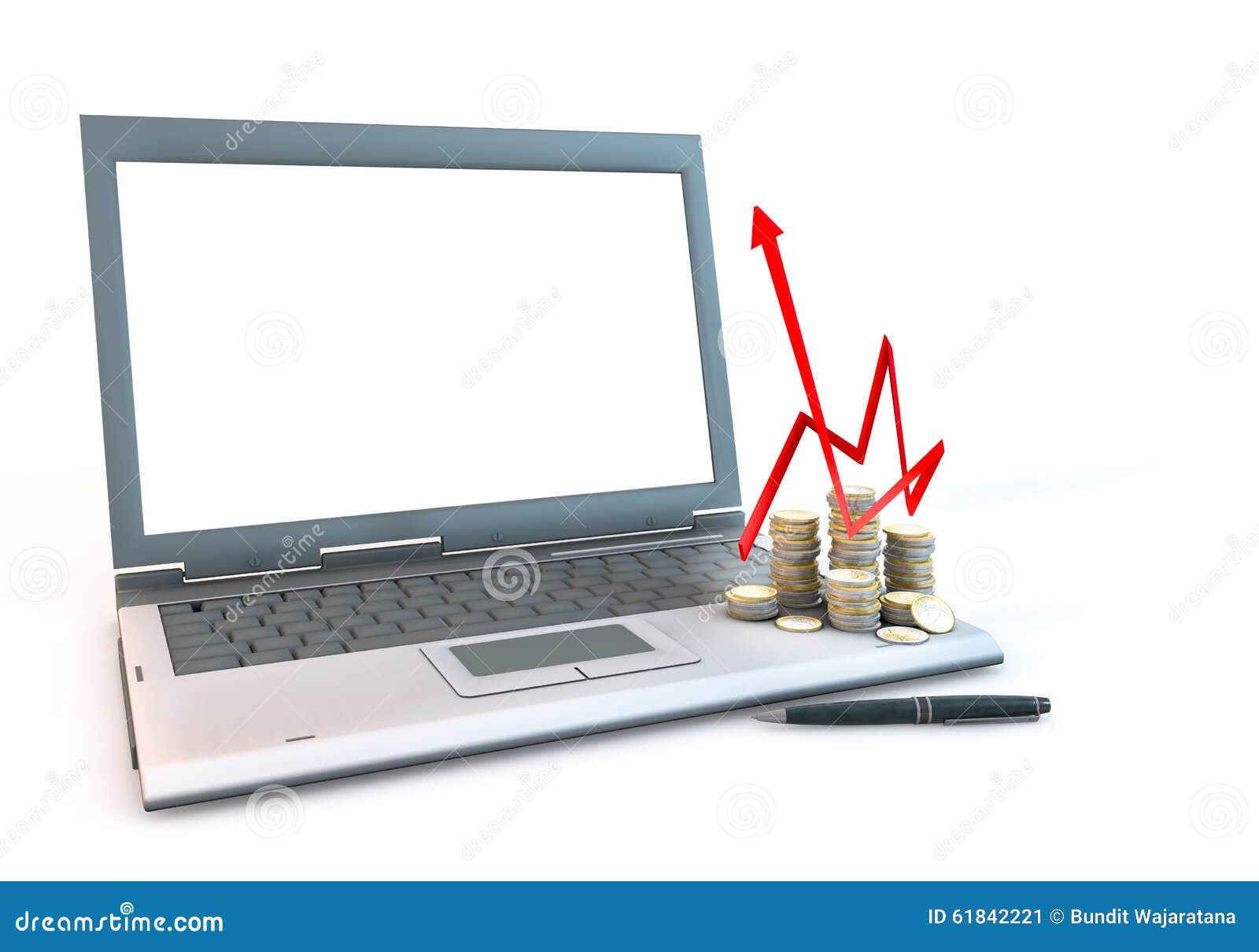 3d Graph Risk of Online Business Stock Illustration - Illustration of ...
