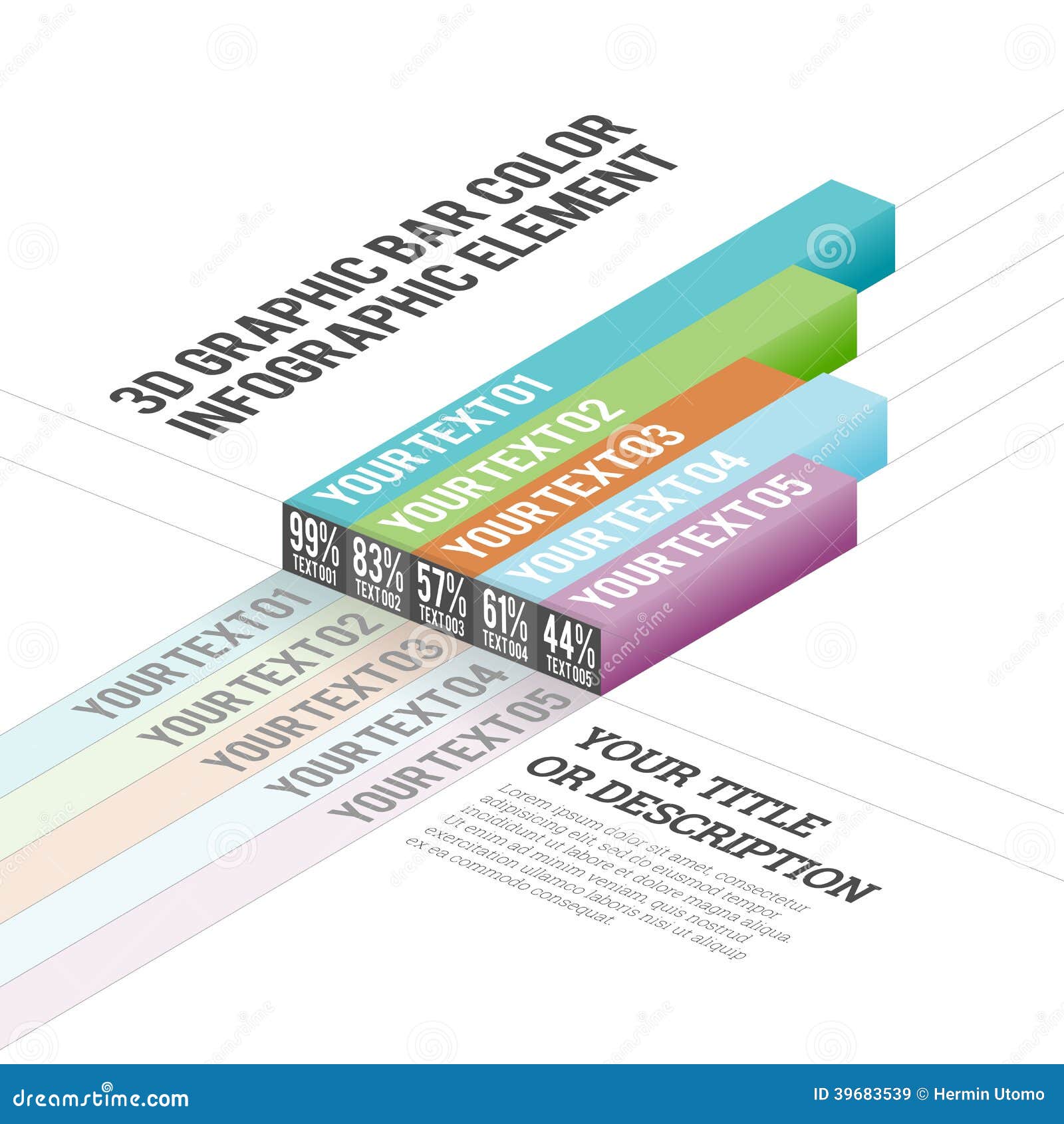 3D Graphic Bar Color Infographic Elements Stock Vector - Illustration ...