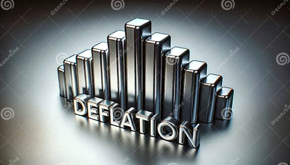 3D Graphic Bar Graph Showing a Declining Trend Where the Bars Gradually ...
