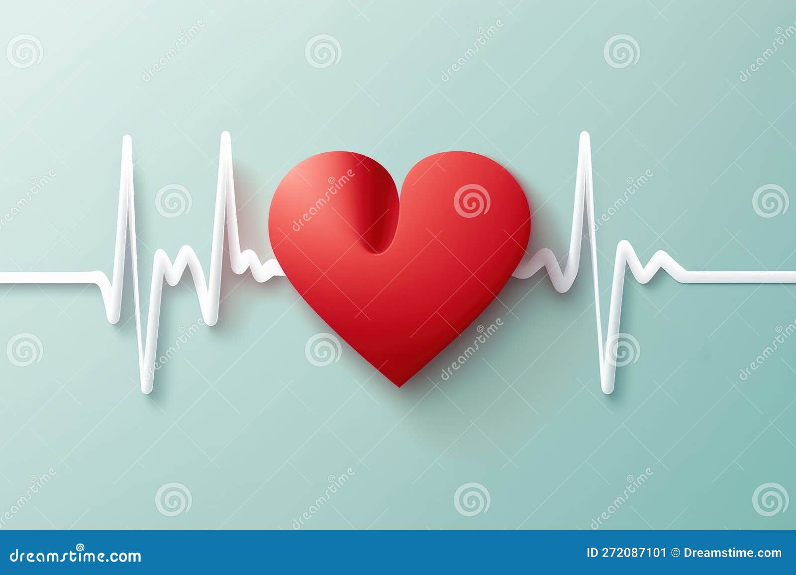 3D Graphic Cardiogram. Heart Pulse with Line Chart on Clear Background ...