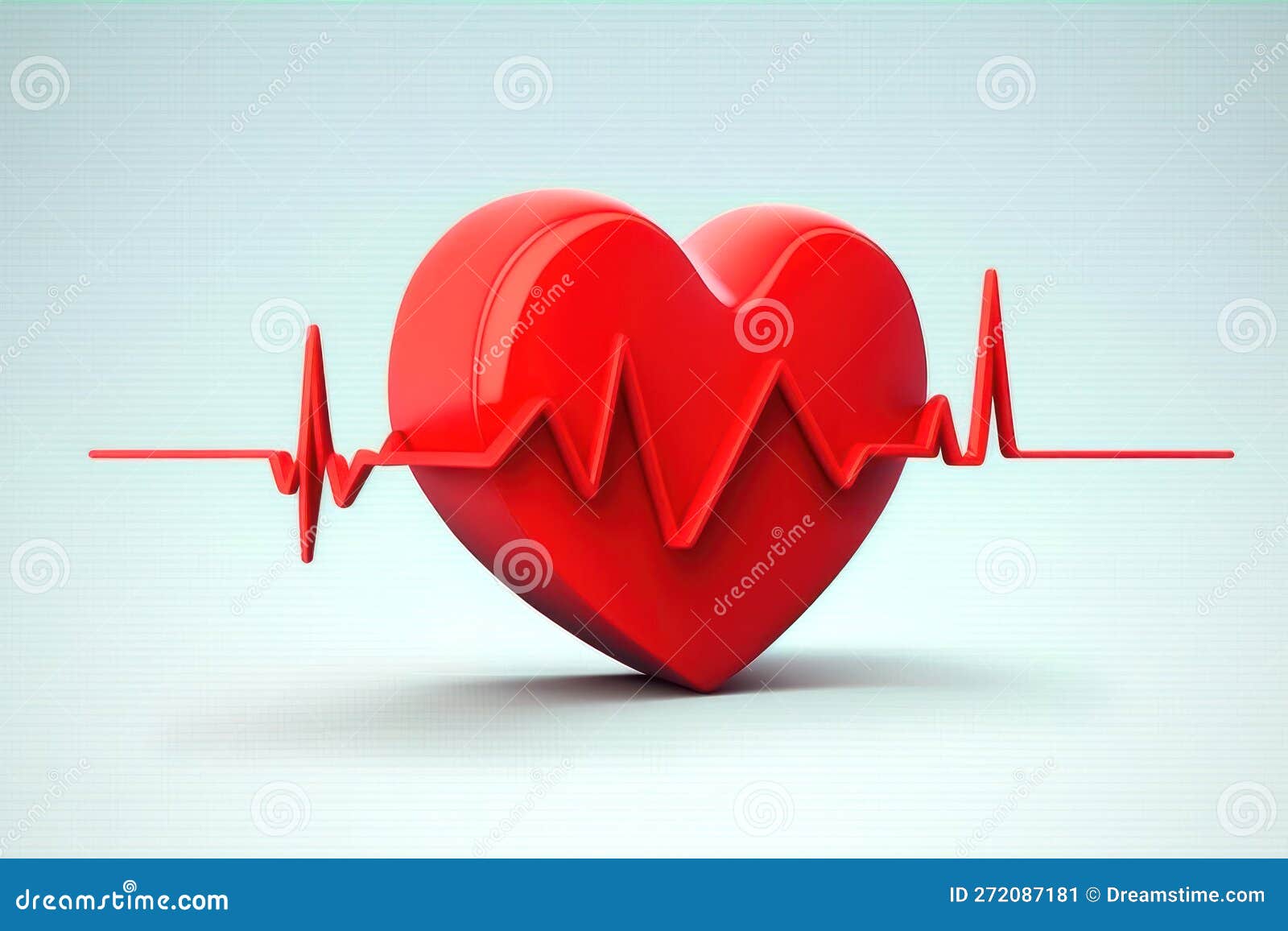 3D Graphic Cardiogram. Heart Pulse with Line Chart on Clear Background ...