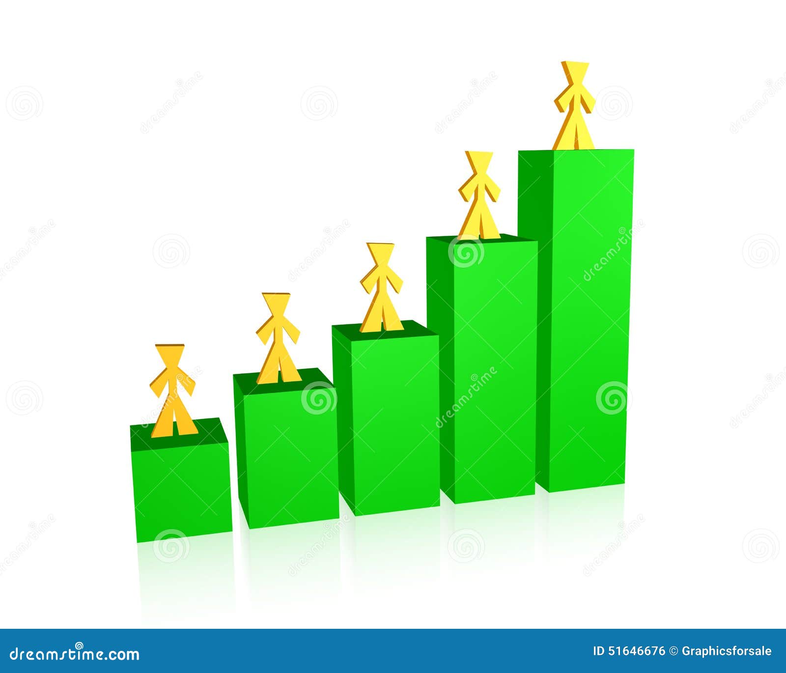 3d Graphic Chart with Characters Stock Illustration - Illustration of ...