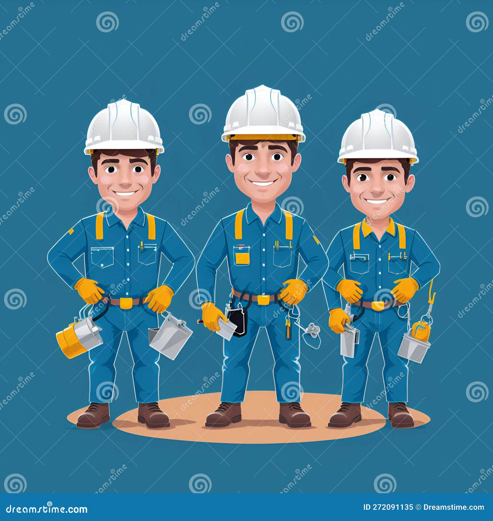 2D Graphic of Construction Workers Having a Discussion at the ...