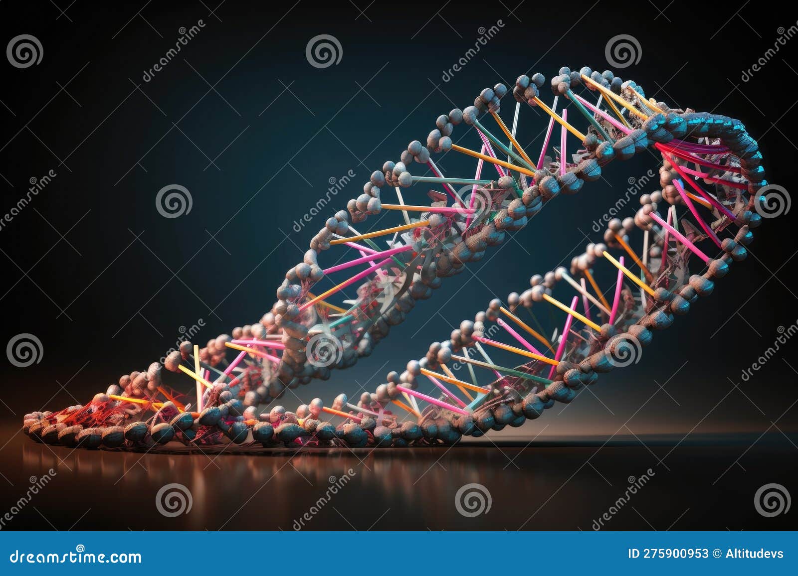 3-d Graphic of Dna Double Helix, Viewed from All Angles Stock ...