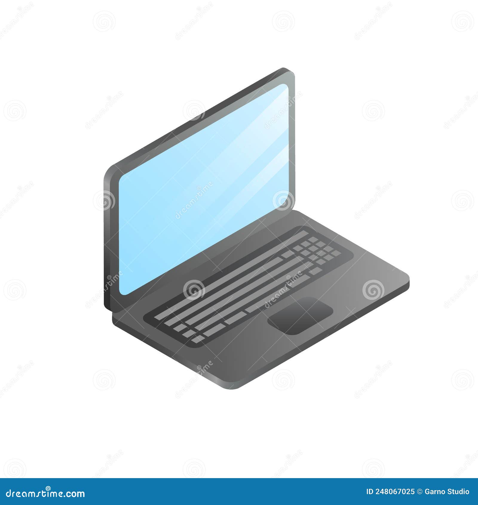 3D Graphic Laptop on White Background Stock Vector - Illustration of ...