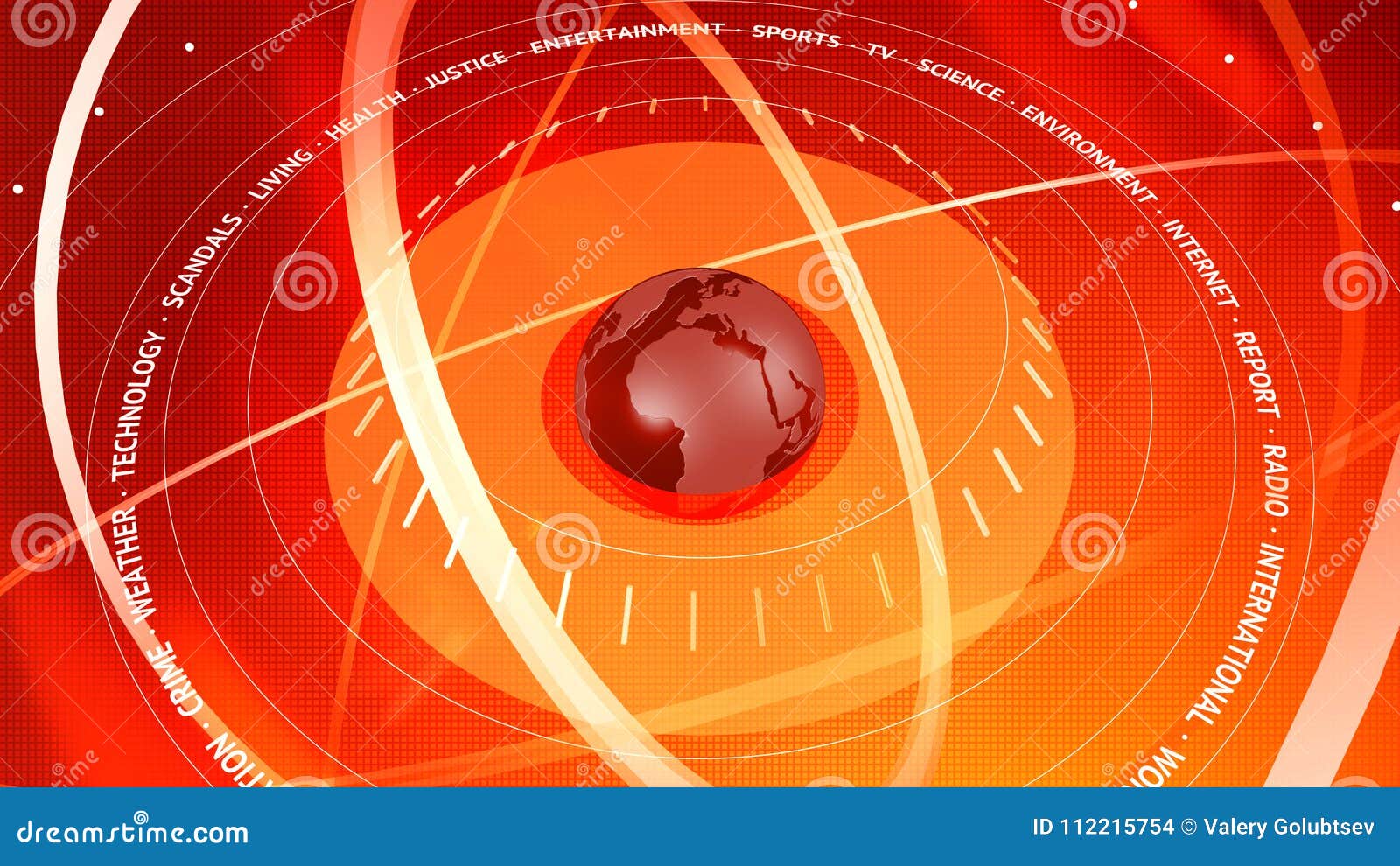 Graphical News Red Digital Background. Orbits Around the Globe Stock ...