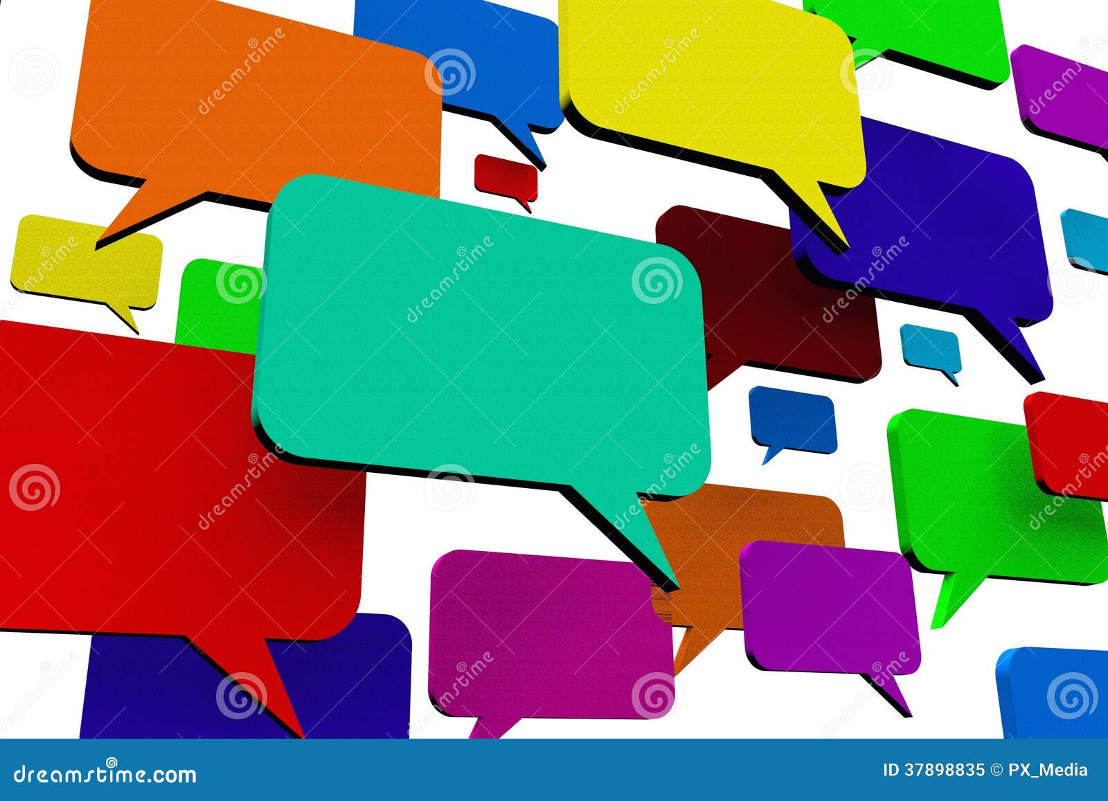 3D Graphics, Communication, Speech Bubbles Stock Illustration ...