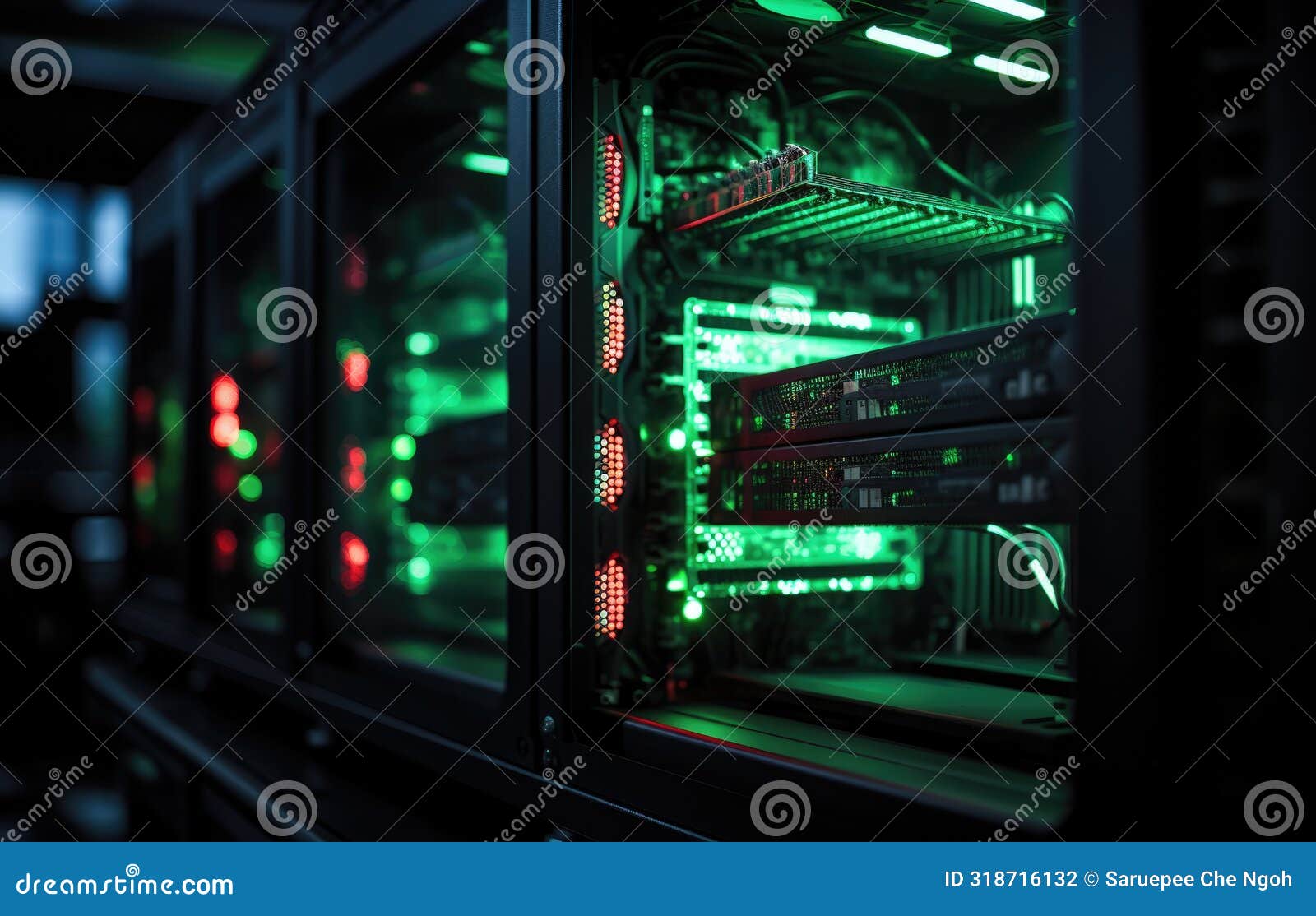 3D Graphics Concept, Big Data Center, Activates Servers, Information ...