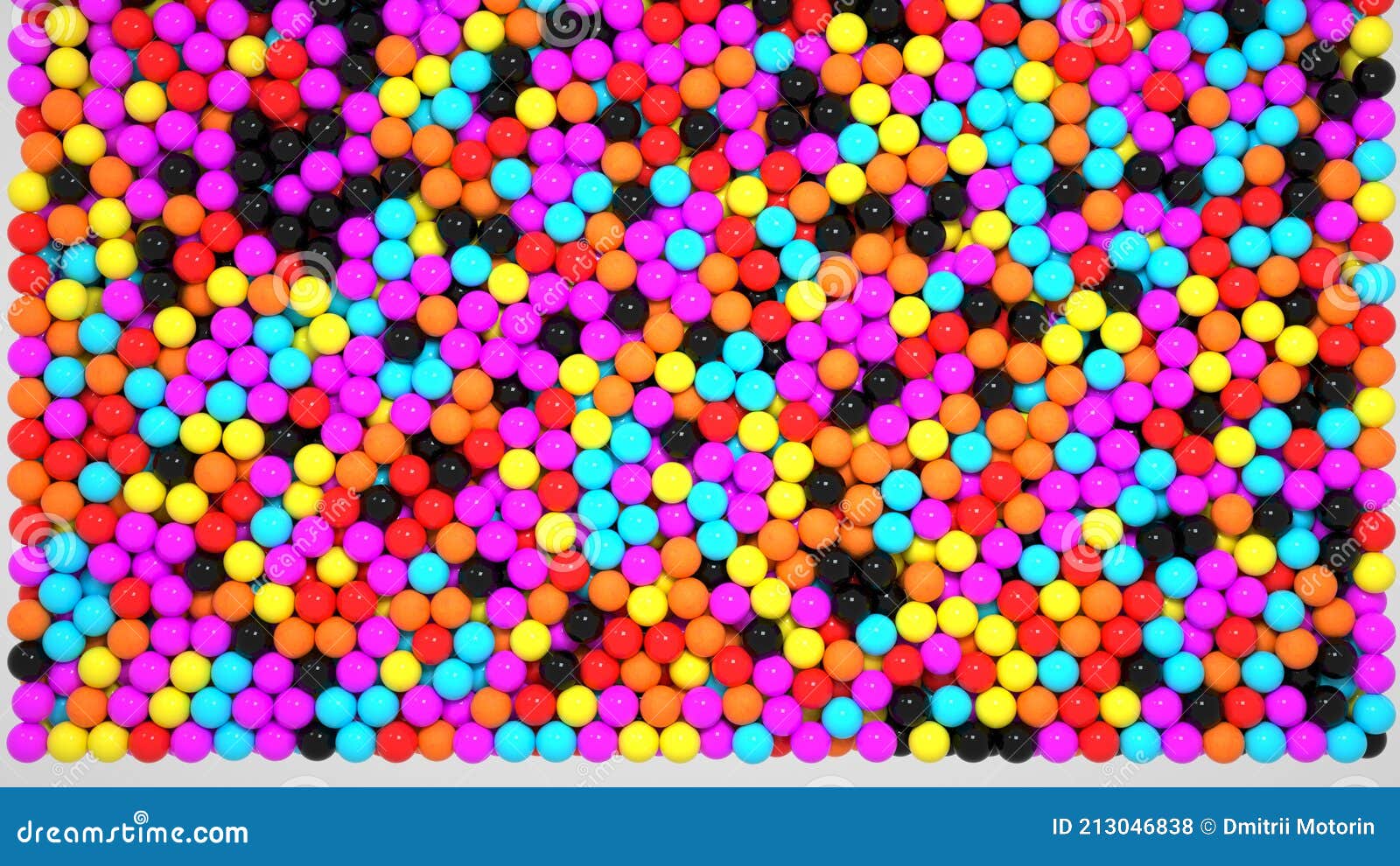 3d Graphics. Random Plastic Multi-colored Balls. Lots of Little Colored ...