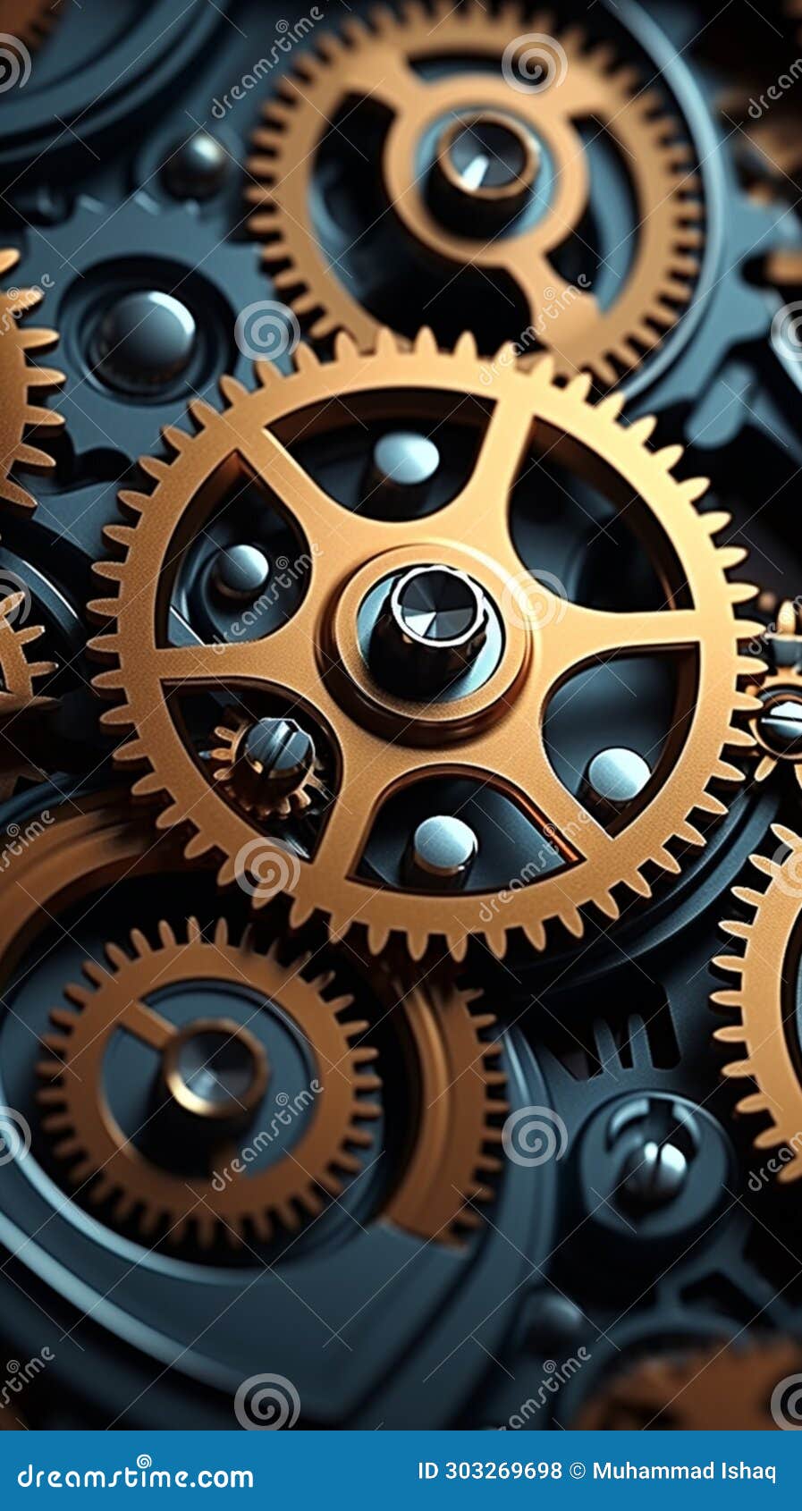 3d Graphics Style of Mechanical Gears in Motion, Engineering ...