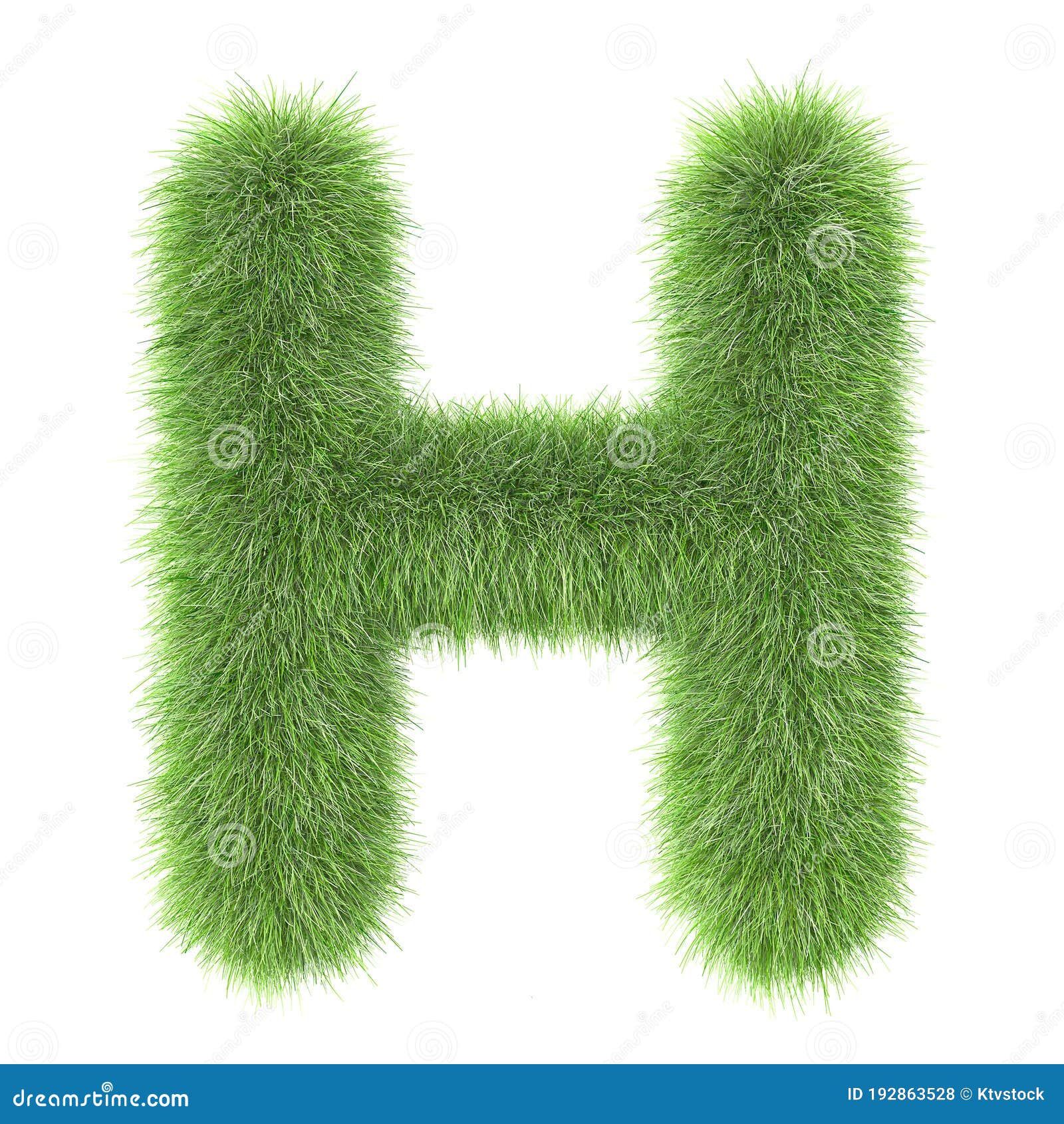 3d Grass Creative Cartoon Nature Decorative Letter H Stock Illustration ...