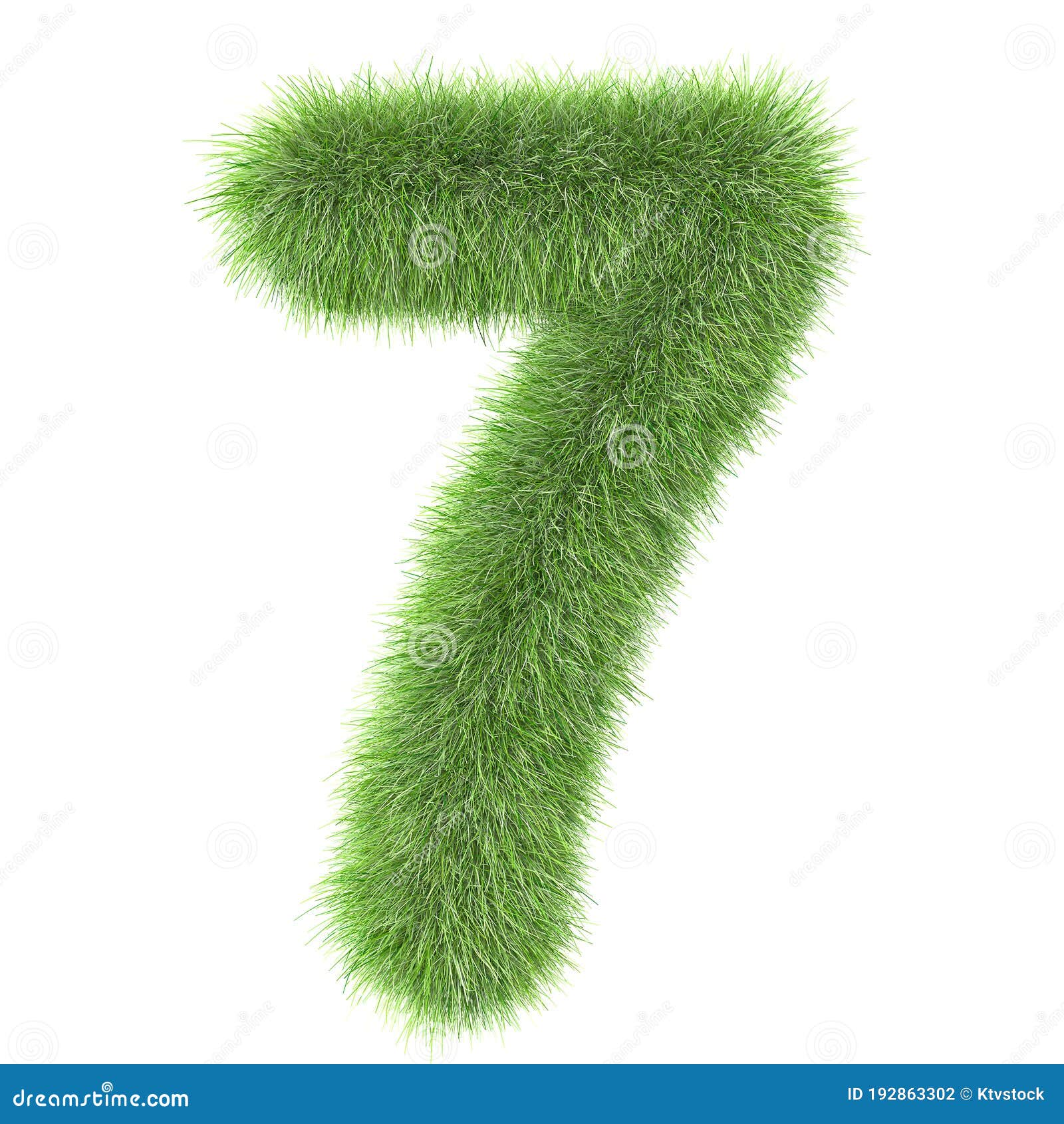 3d Grass Creative Cartoon Nature Decorative Number 7 Stock Illustration ...