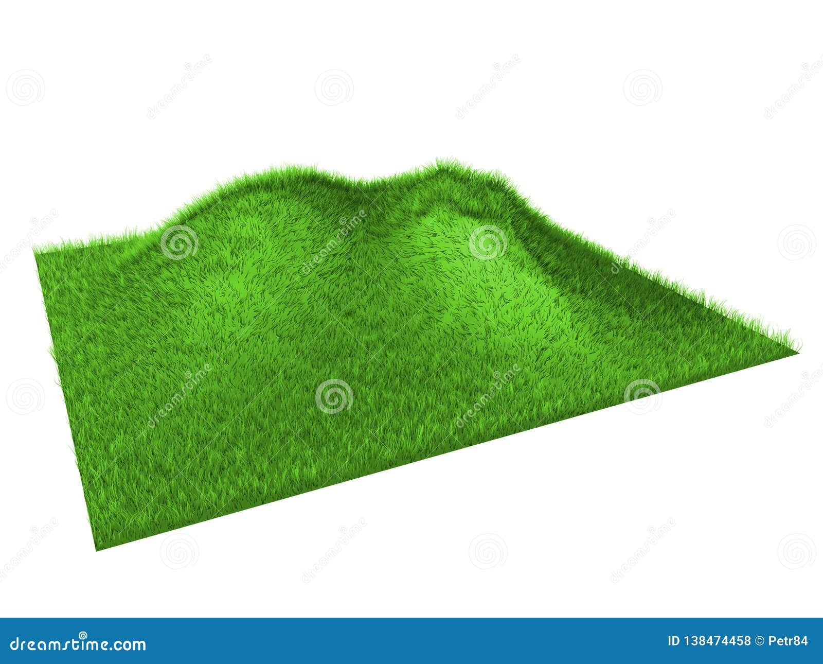 3d Grass Object Isolated on White Background Stock Illustration ...