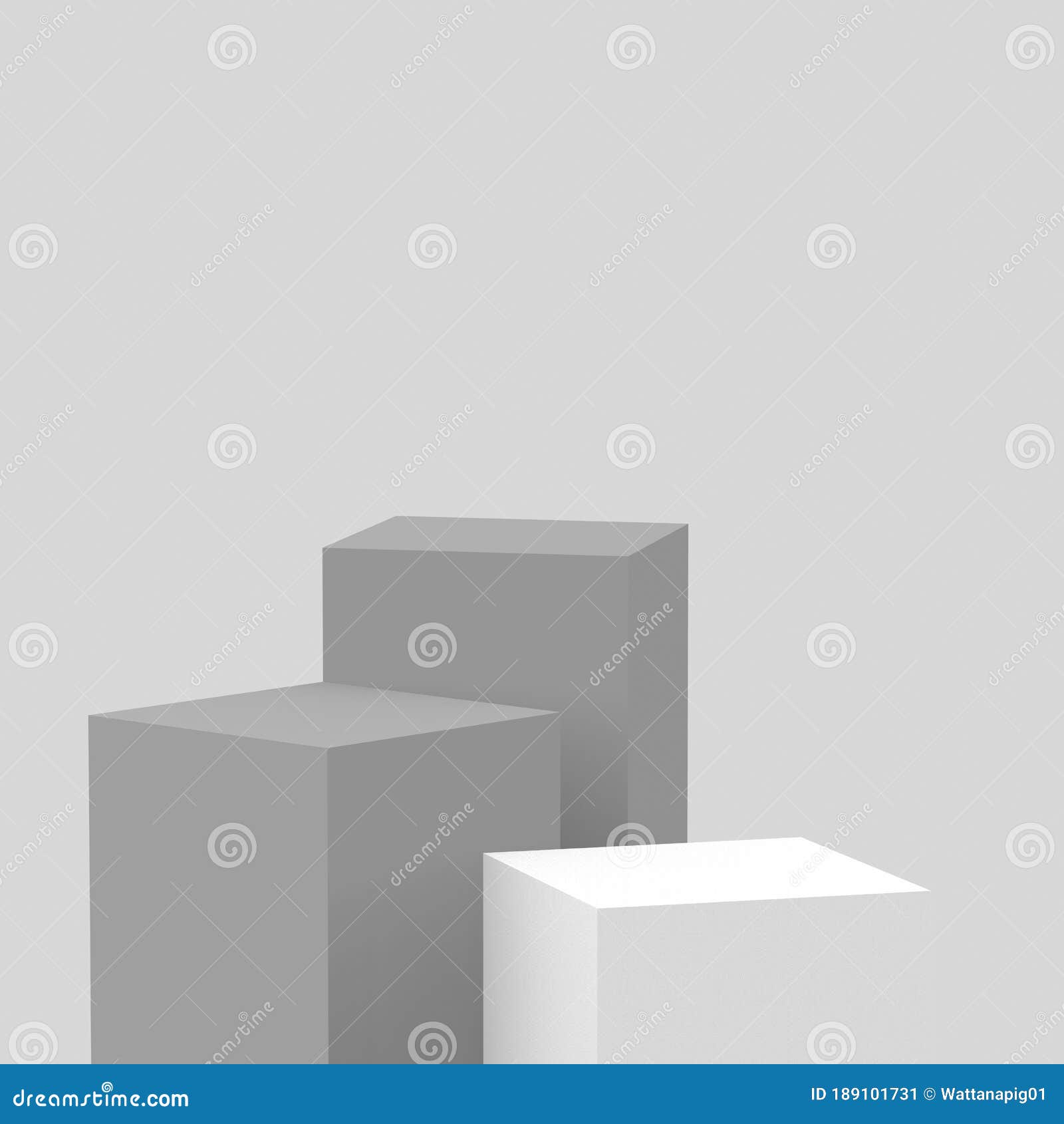 3d Gray White Cubes Square Podium Minimal Studio Background. Stock ...