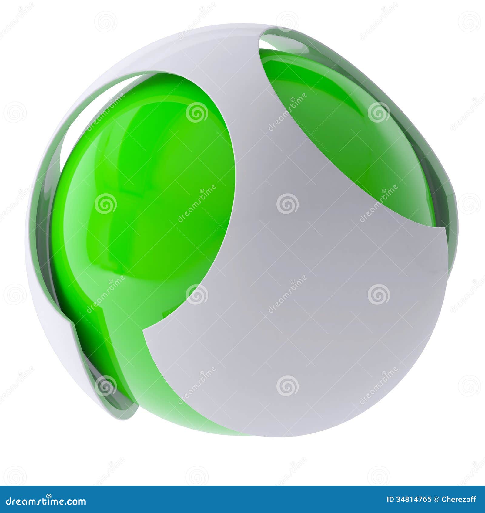 3d green abstract sphere stock illustration. Illustration of computer ...