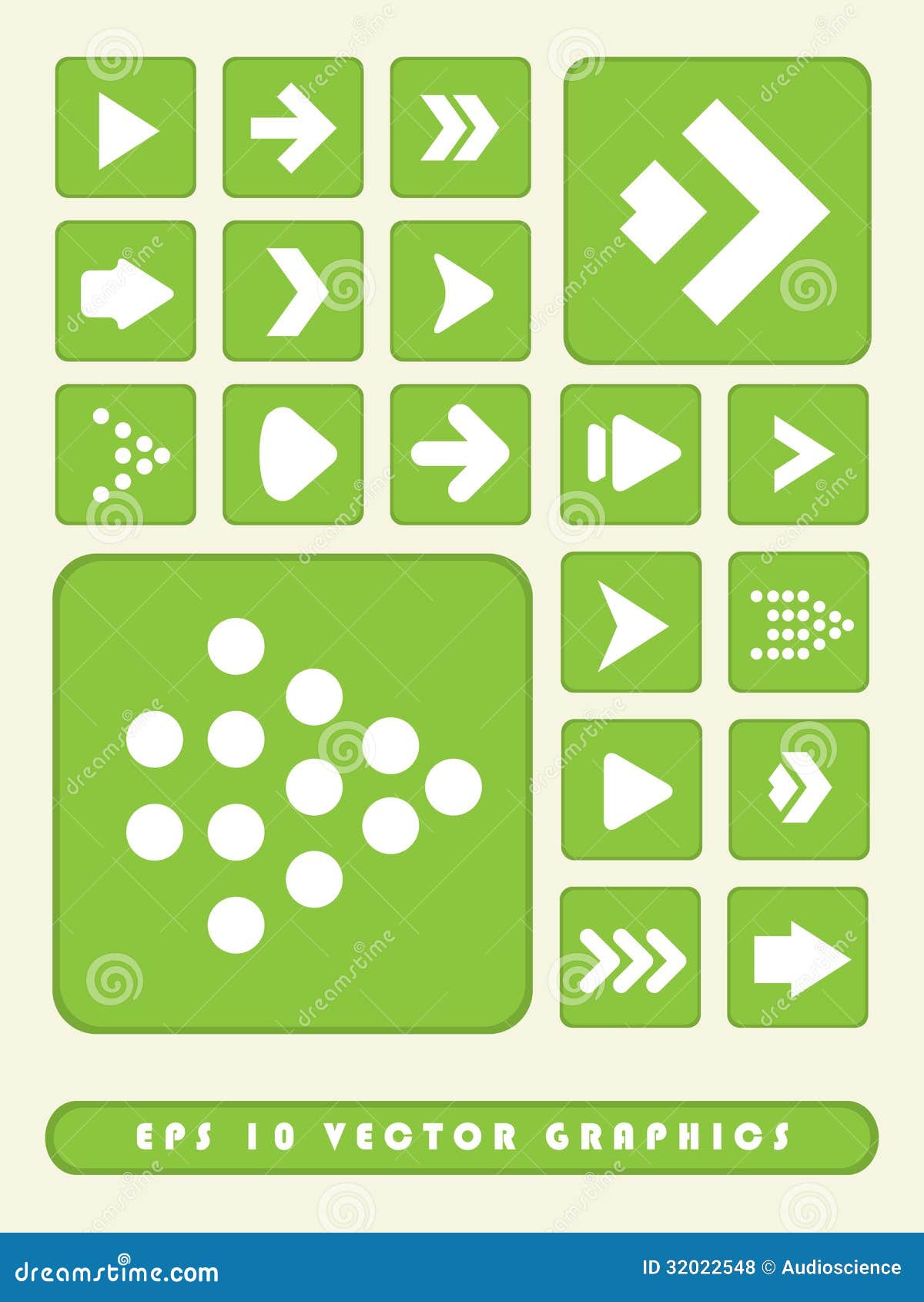 2D Green Arrow Icon Set Background Stock Vector - Illustration of ...