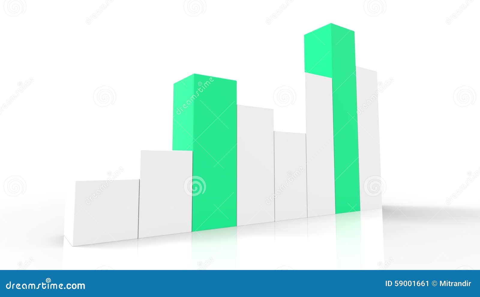 3D Green bars and charts stock illustration. Illustration of change ...