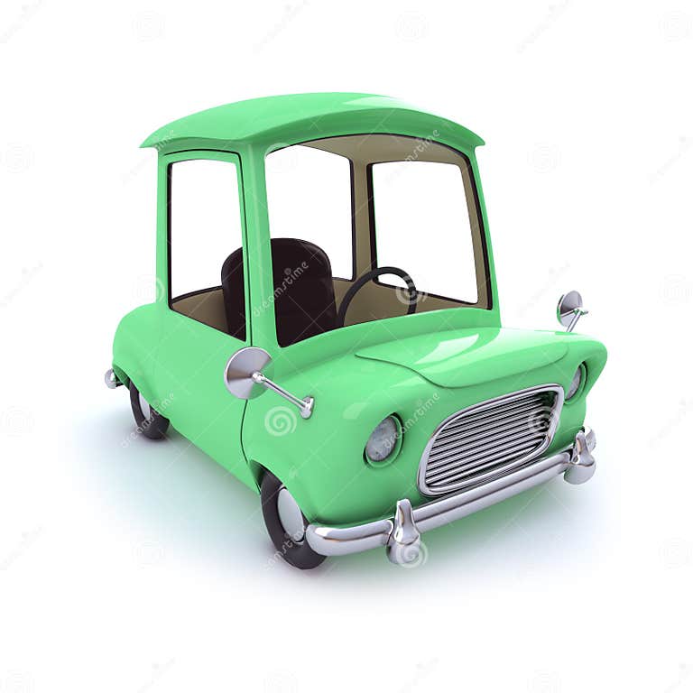 3d Green cartoon car stock illustration. Illustration of funny - 41741081
