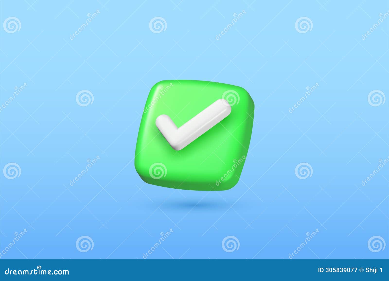 3d Green Check Mark Correct Icon Stock Illustration - Illustration of ...