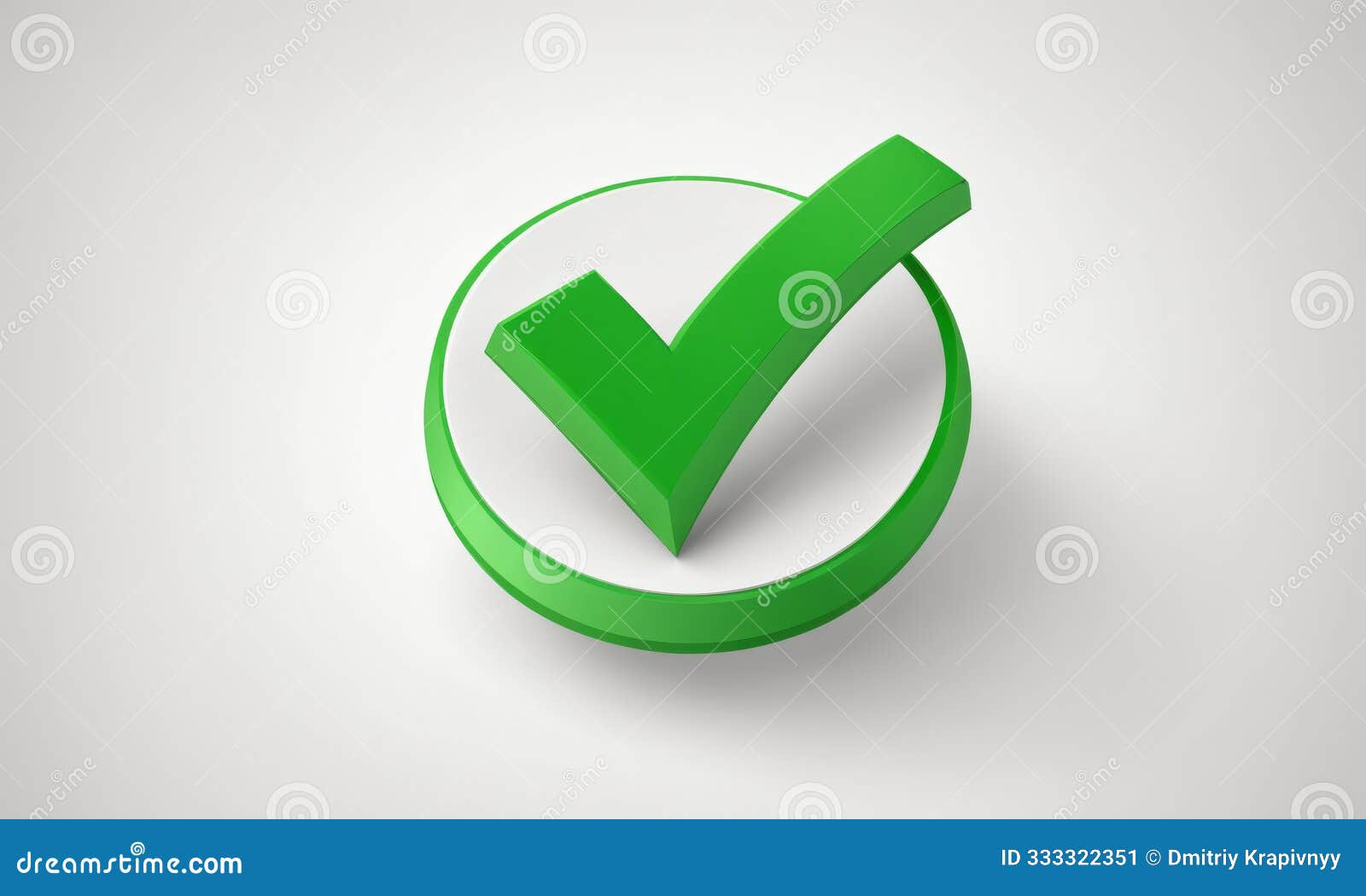 3D Green Checkmark in a White Circle Stock Illustration - Illustration ...
