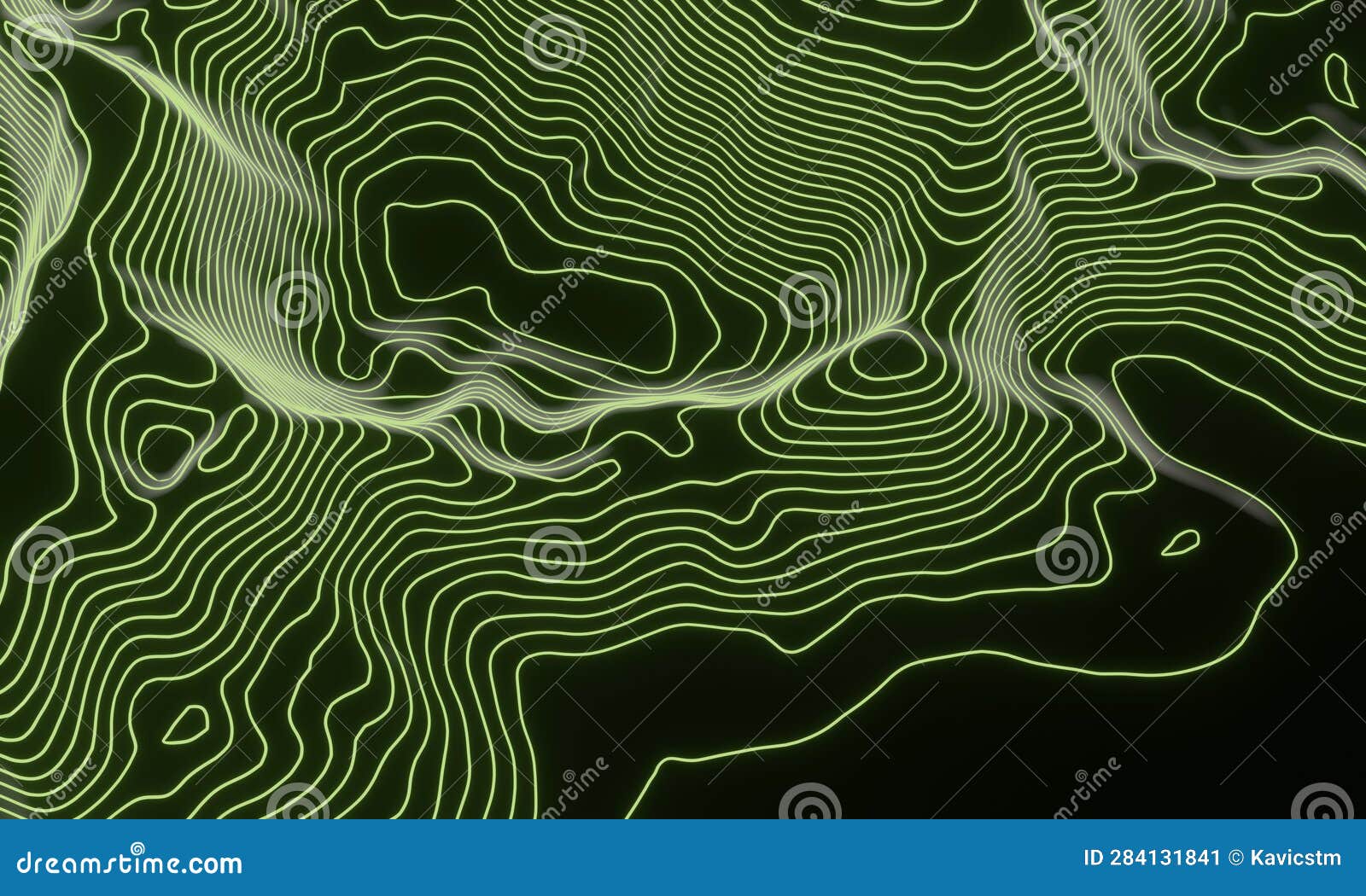 3D Green Contour Layers. Futuristic Data. Topographic Contour Map Stock ...