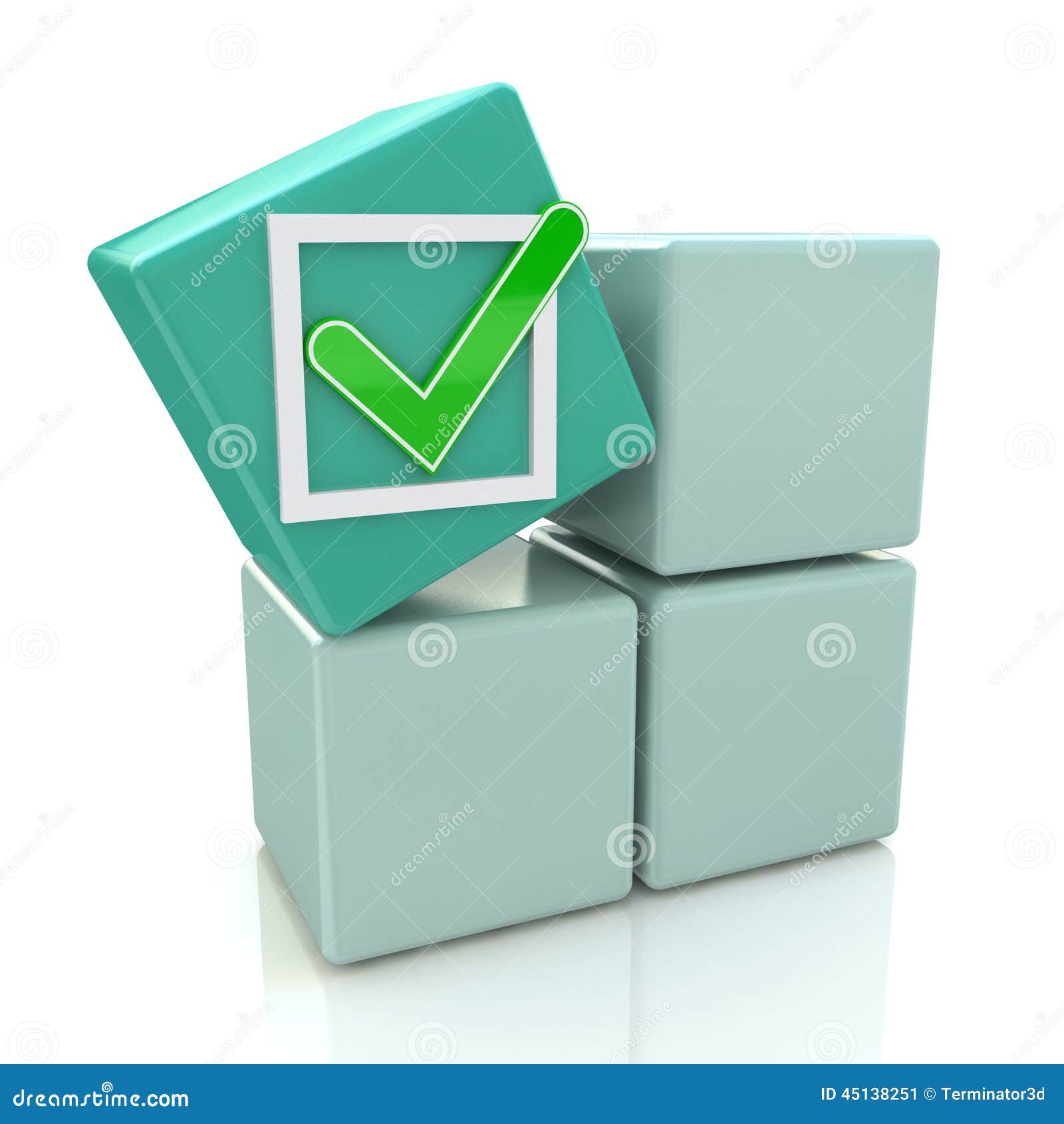 Green Cube Check Sign Boxes Stock Illustrations – 3 Green Cube Check ...