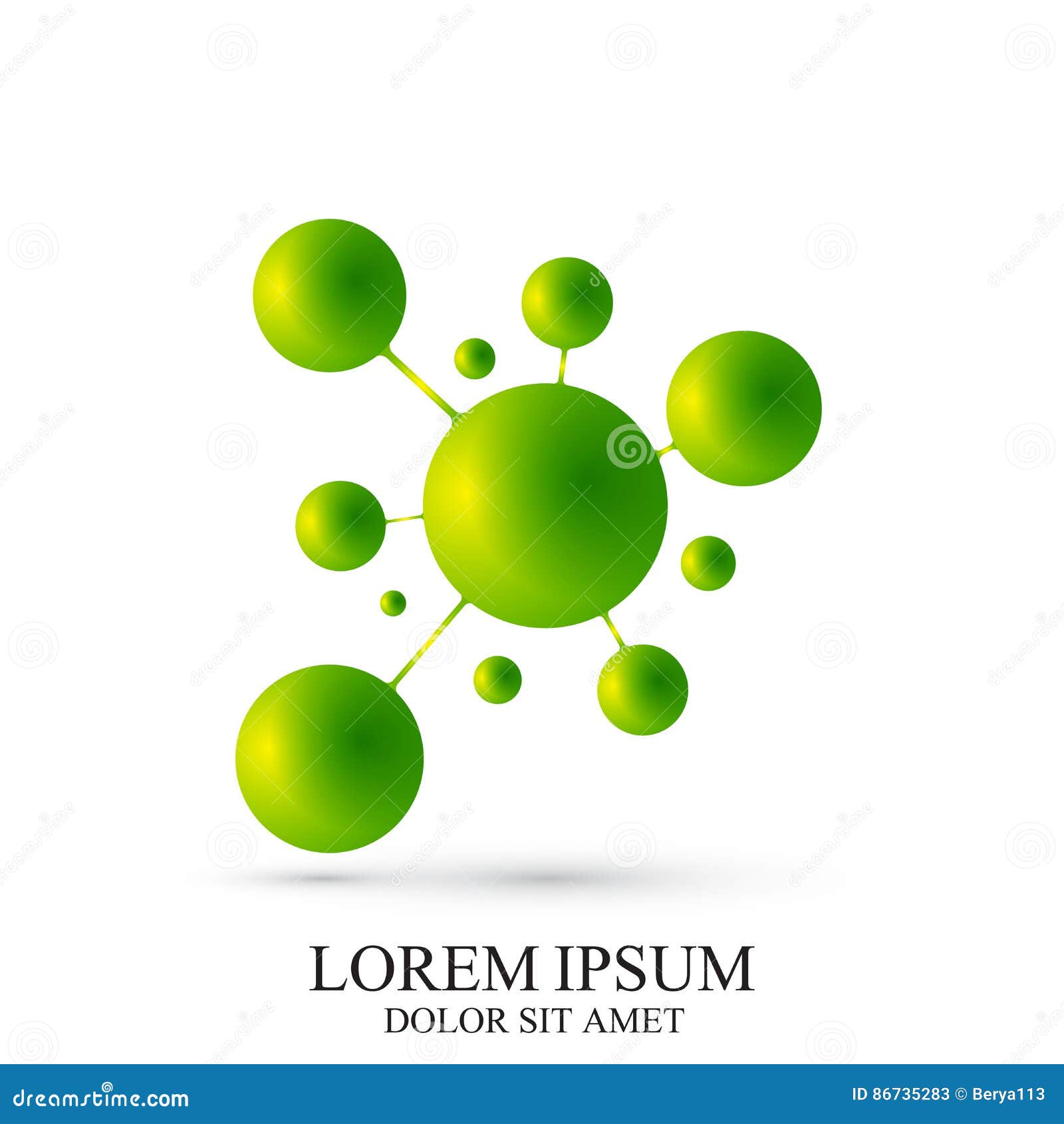 3D Green Logotype Icon Dna Molecule. Vector Template Logo for Medicine ...