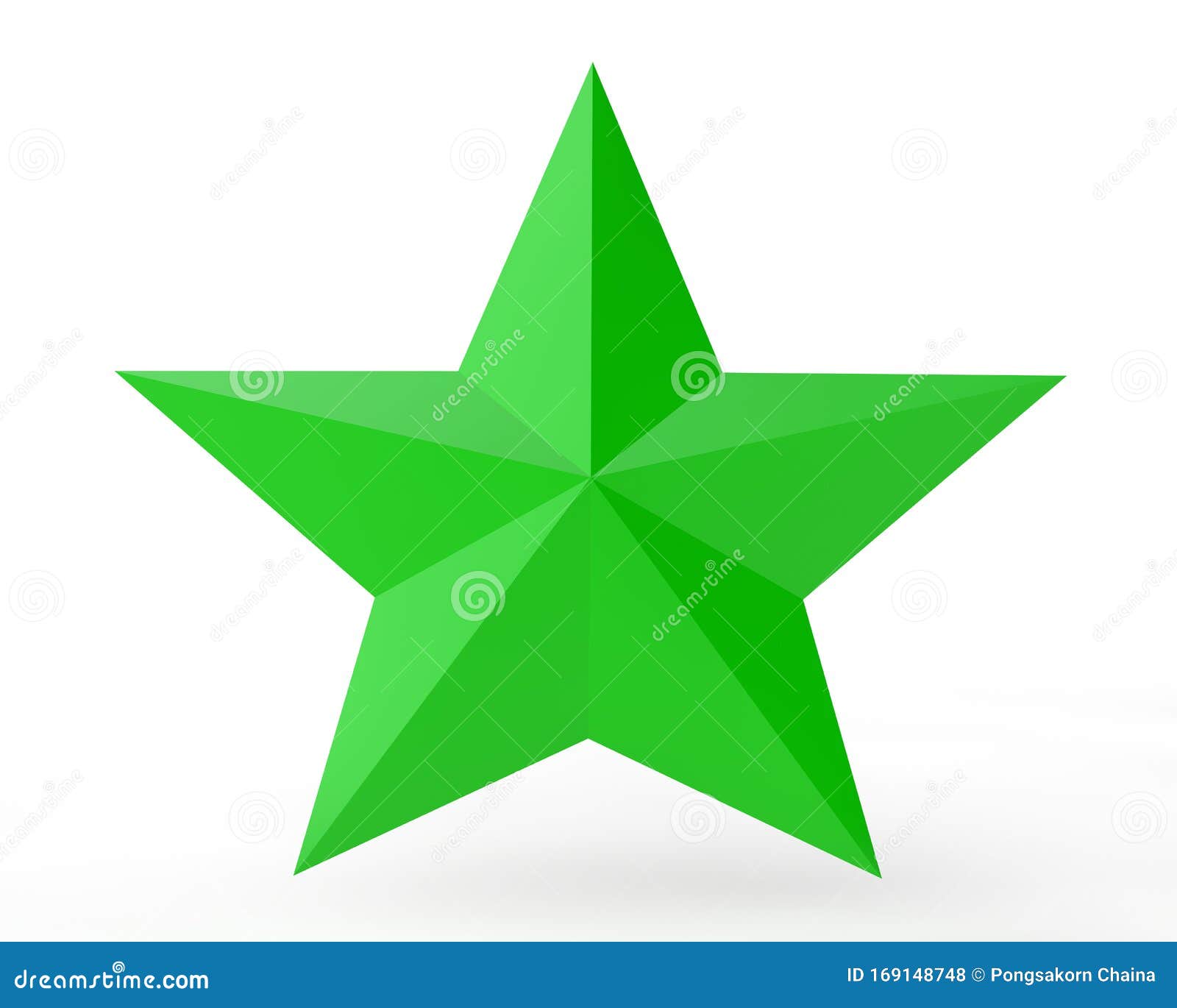 3D Green Star on White Background Illustration 3d Rendering Stock ...