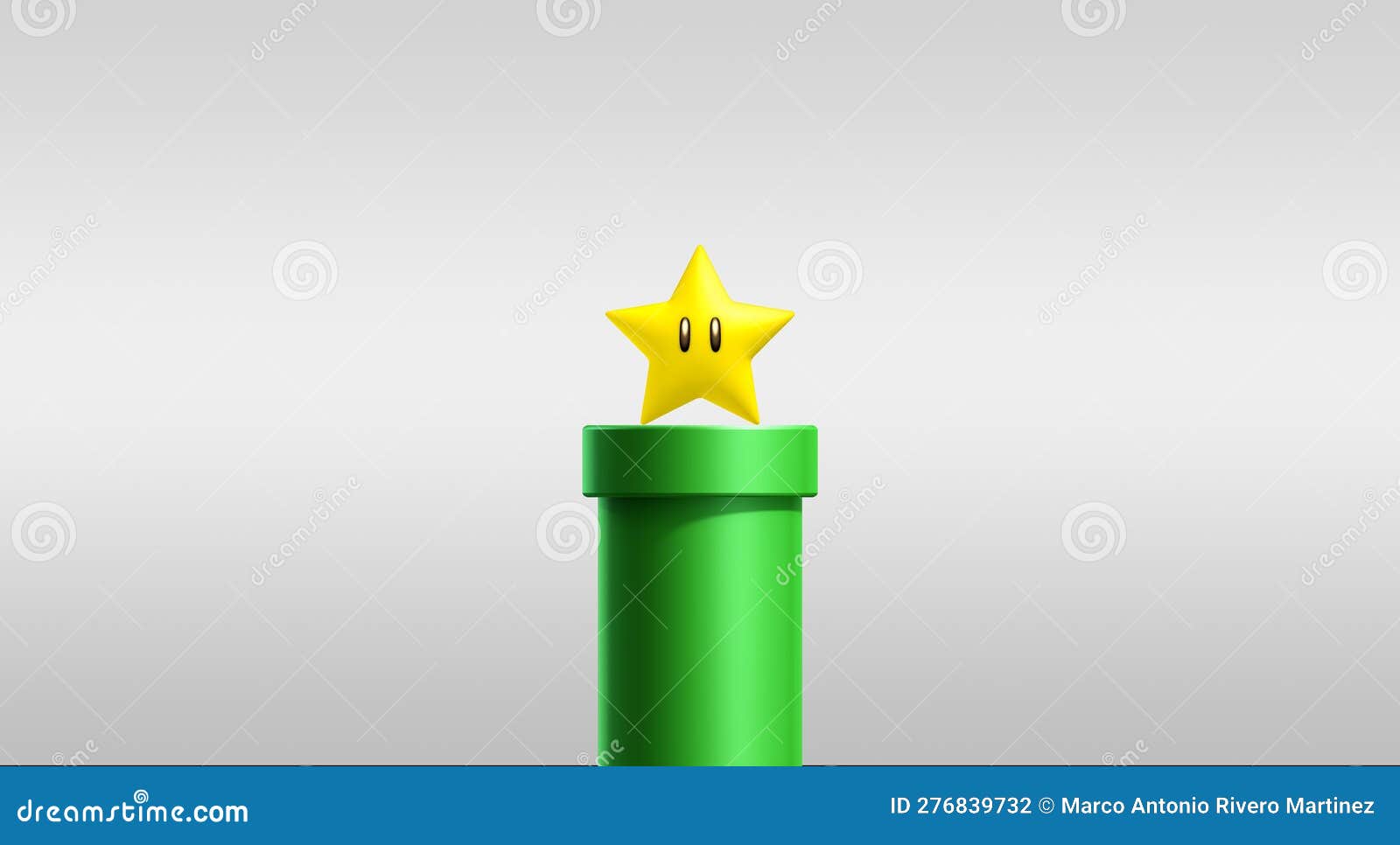 3d Green Tunnel with a Super Mario Bros Star Editorial Photography ...