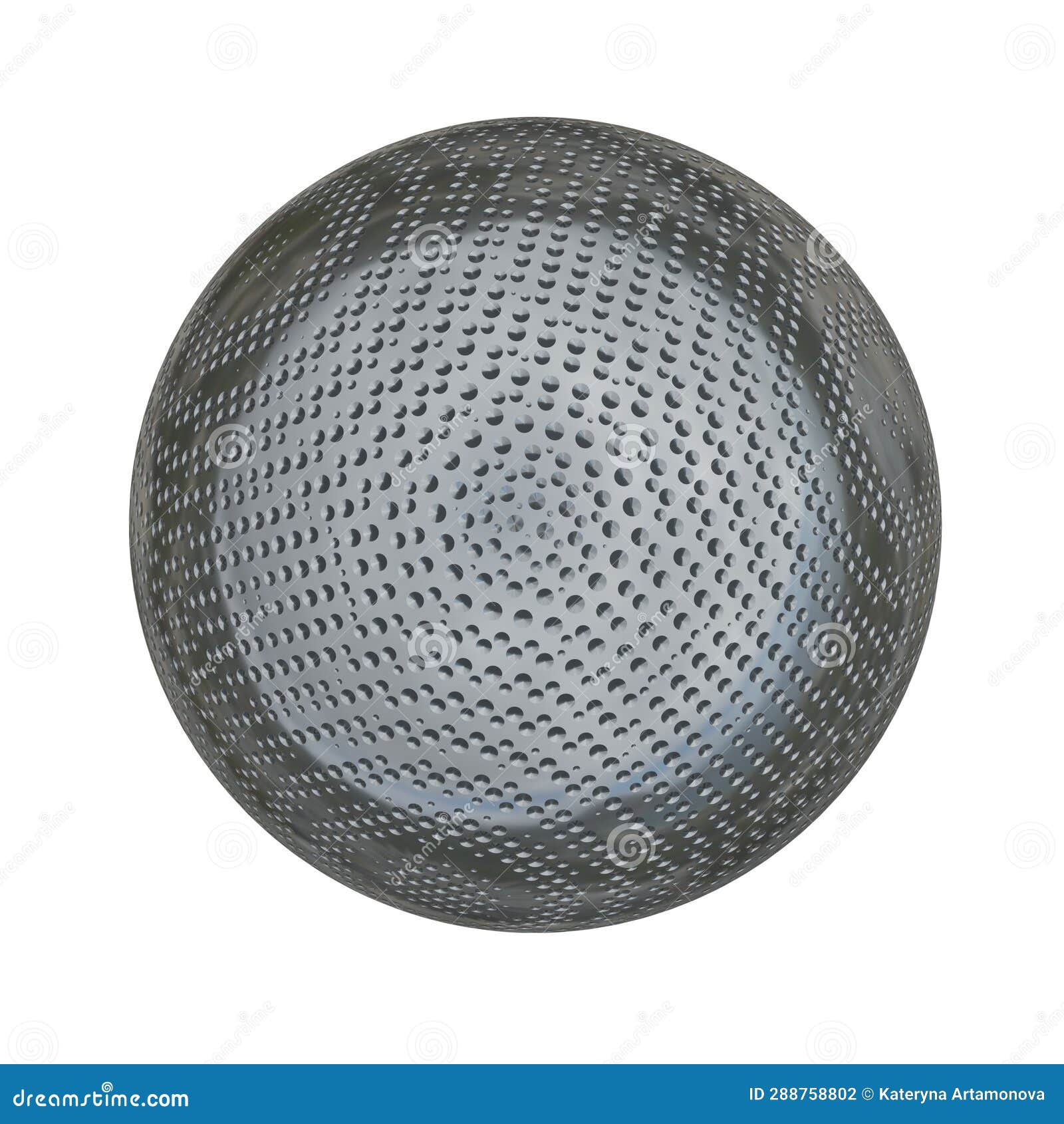 3D Grey Metallic Ball. Isolated on White Background Stock Illustration ...