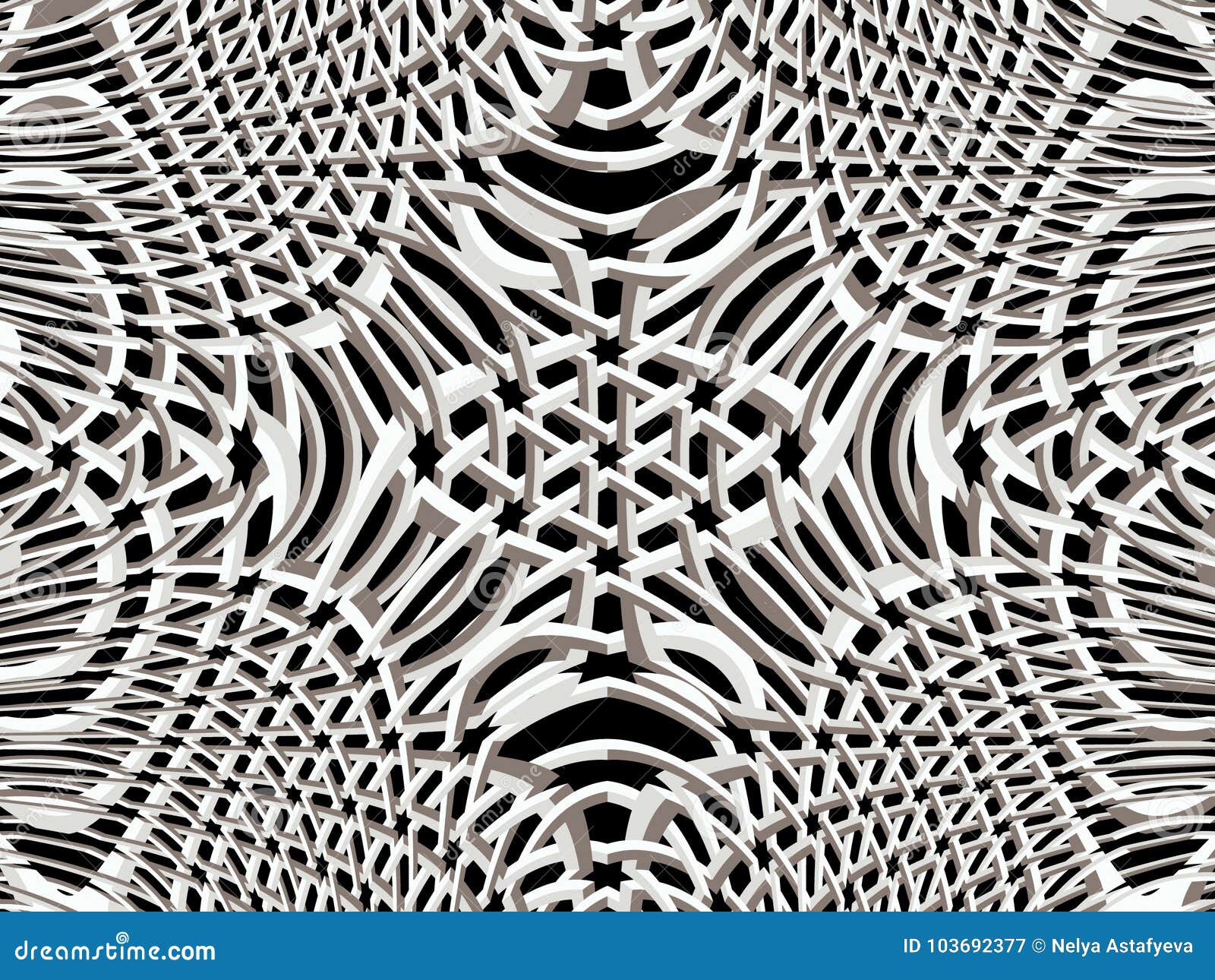 3D Grid. Decorative Psychedelic Pattern. Fractal Graphic. Stock ...