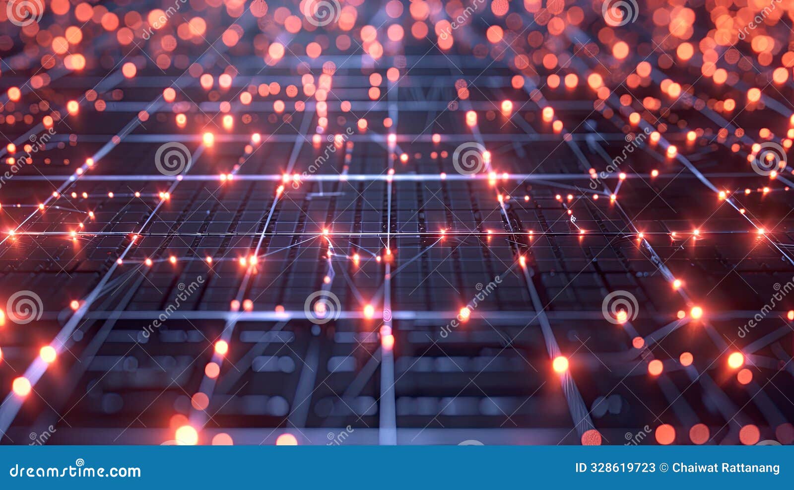 3D Grid with Glowing Nodes Depicting Optimal Allocation of Time, Budget ...