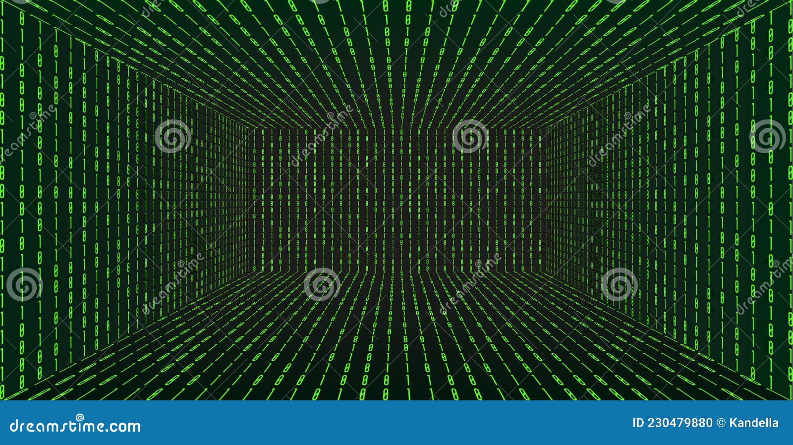 3d Grid Perspective Room in Matrix Technology Style. Stock Vector ...