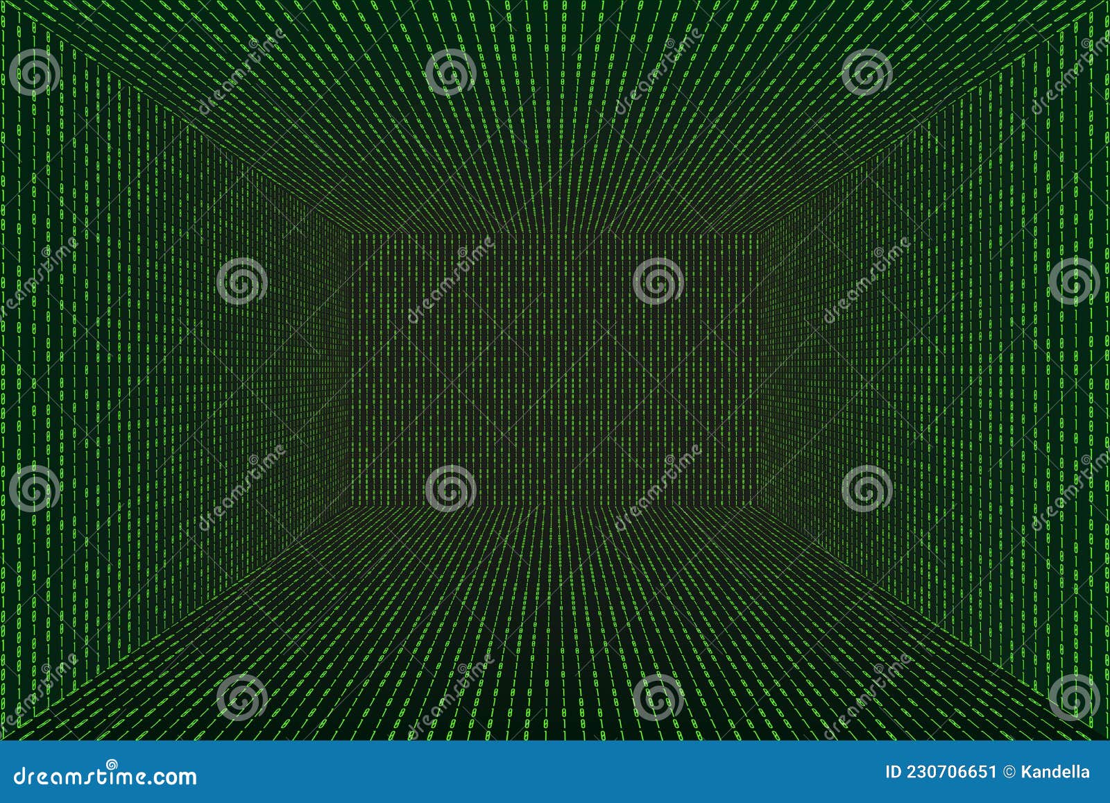 3d Grid Perspective Room in Matrix Technology Style. Stock Vector ...