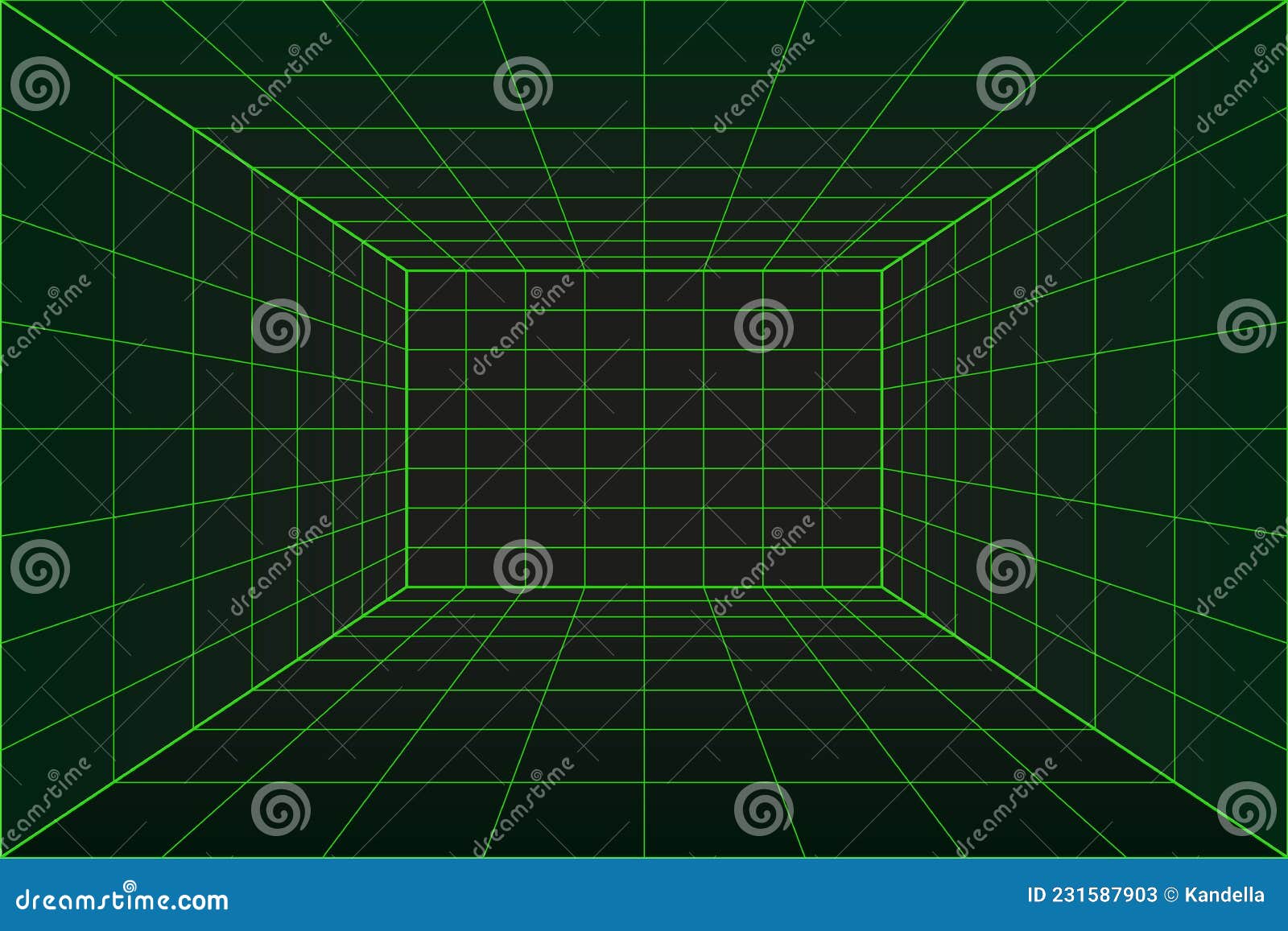 3d Grid Perspective Room in Matrix Style. Stock Vector - Illustration ...