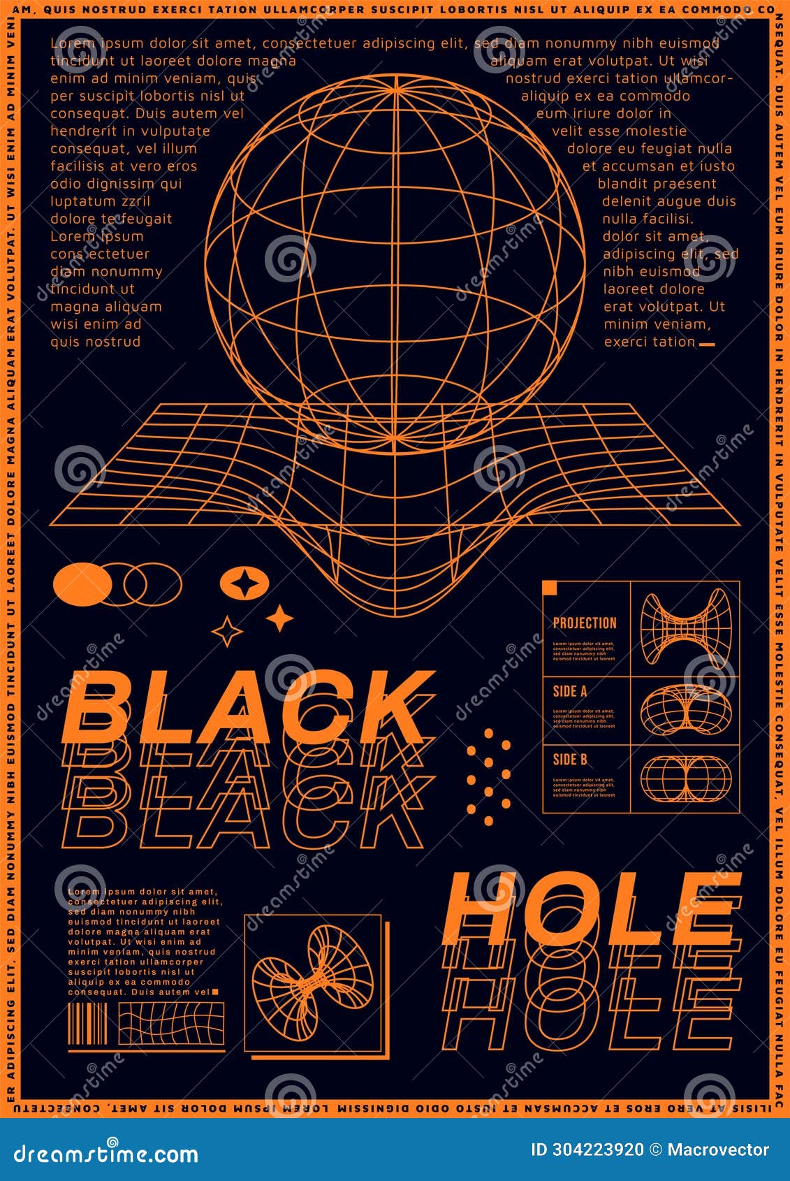 3d grid shapes composition stock illustration. Illustration of minimal ...