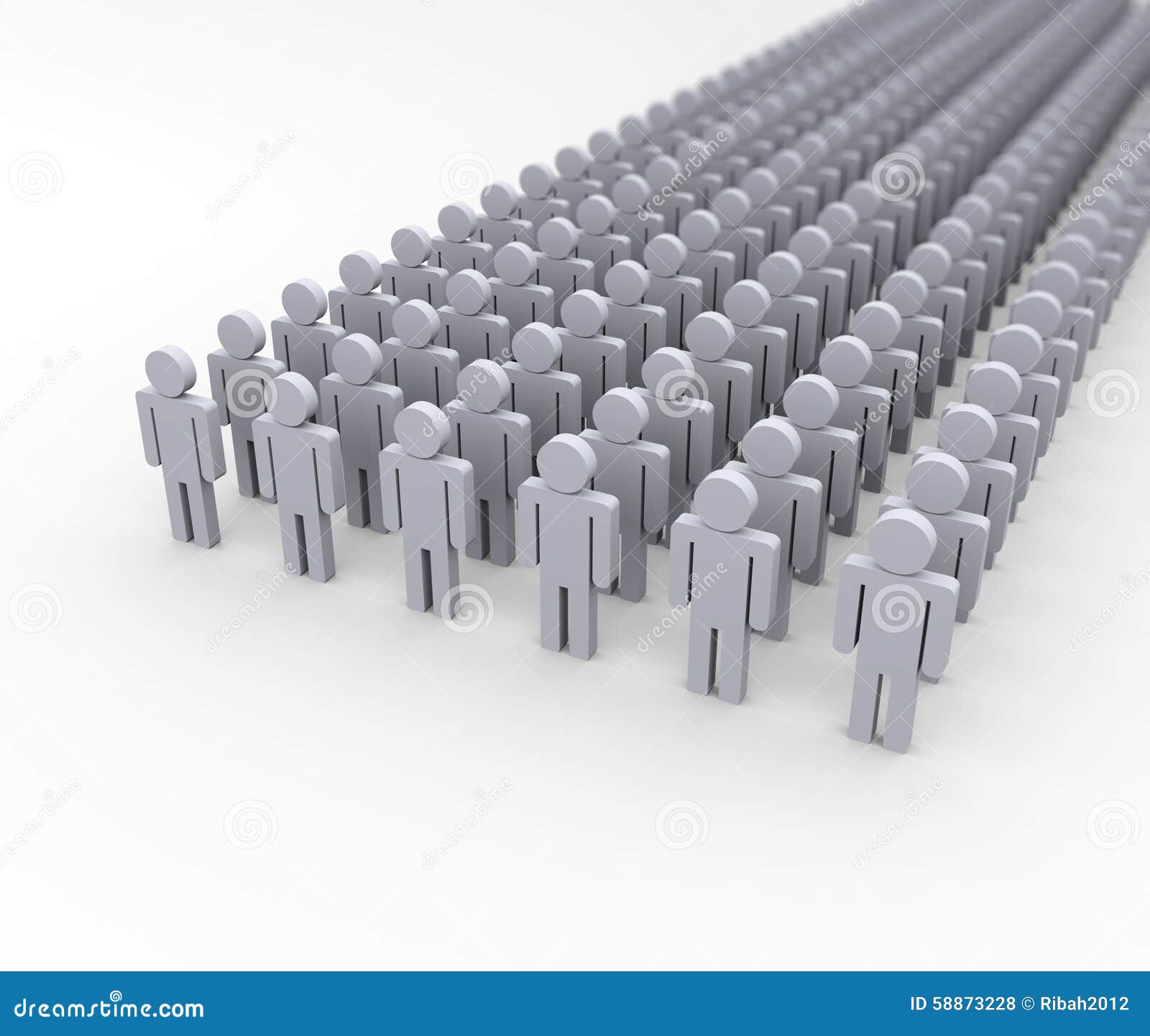 3d group of crowd people stock illustration. Illustration of worker ...