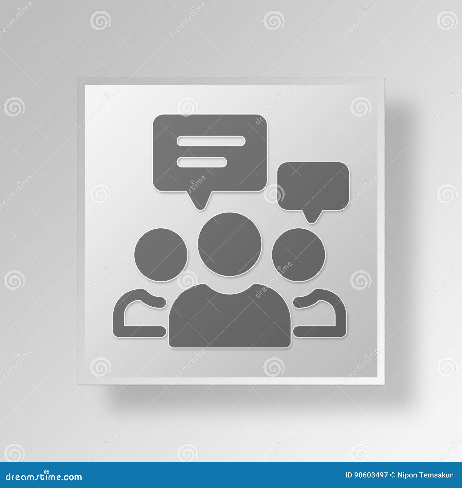 3D Group Discussion Icon Business Concept Stock Illustration ...