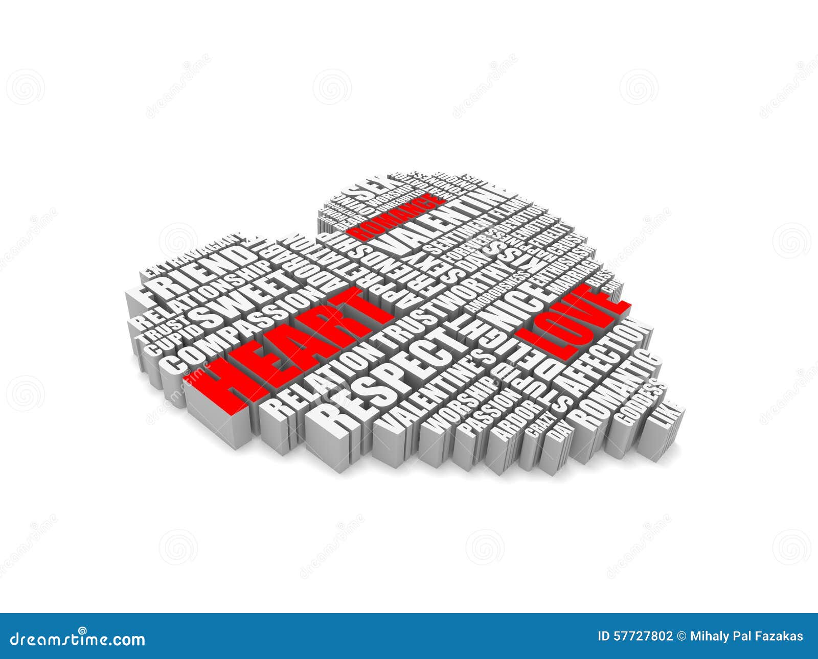 3d Group of Words Shaping a Heart Stock Illustration - Illustration of ...