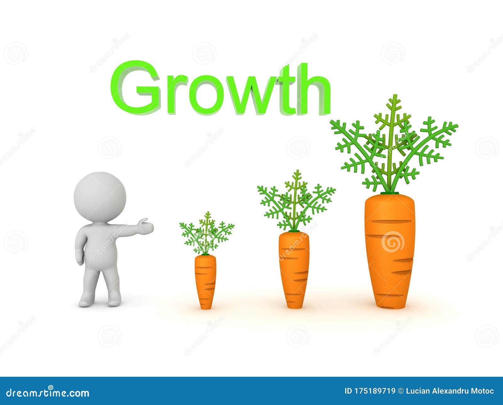 3D Growth concept image stock illustration. Illustration of vegetable ...