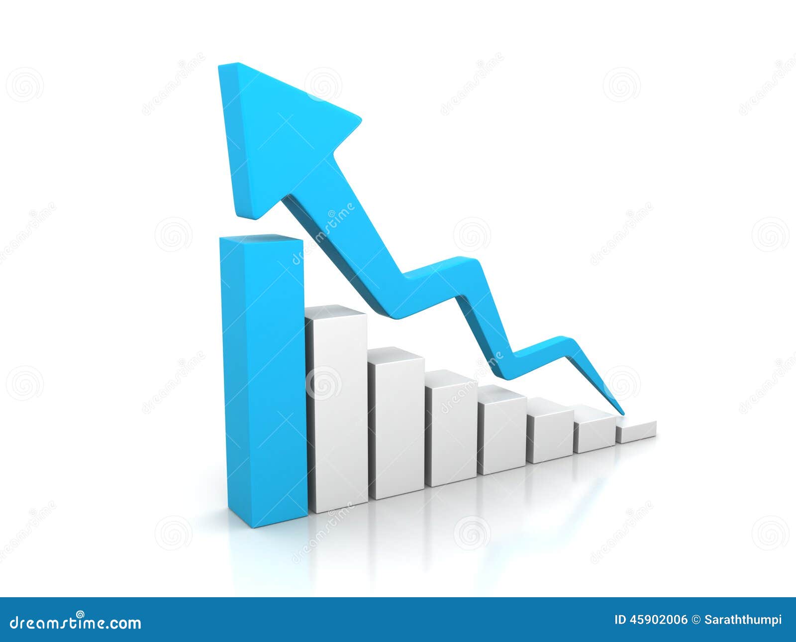 3d Growth Graph Illustration Stock Illustration - Illustration of ...