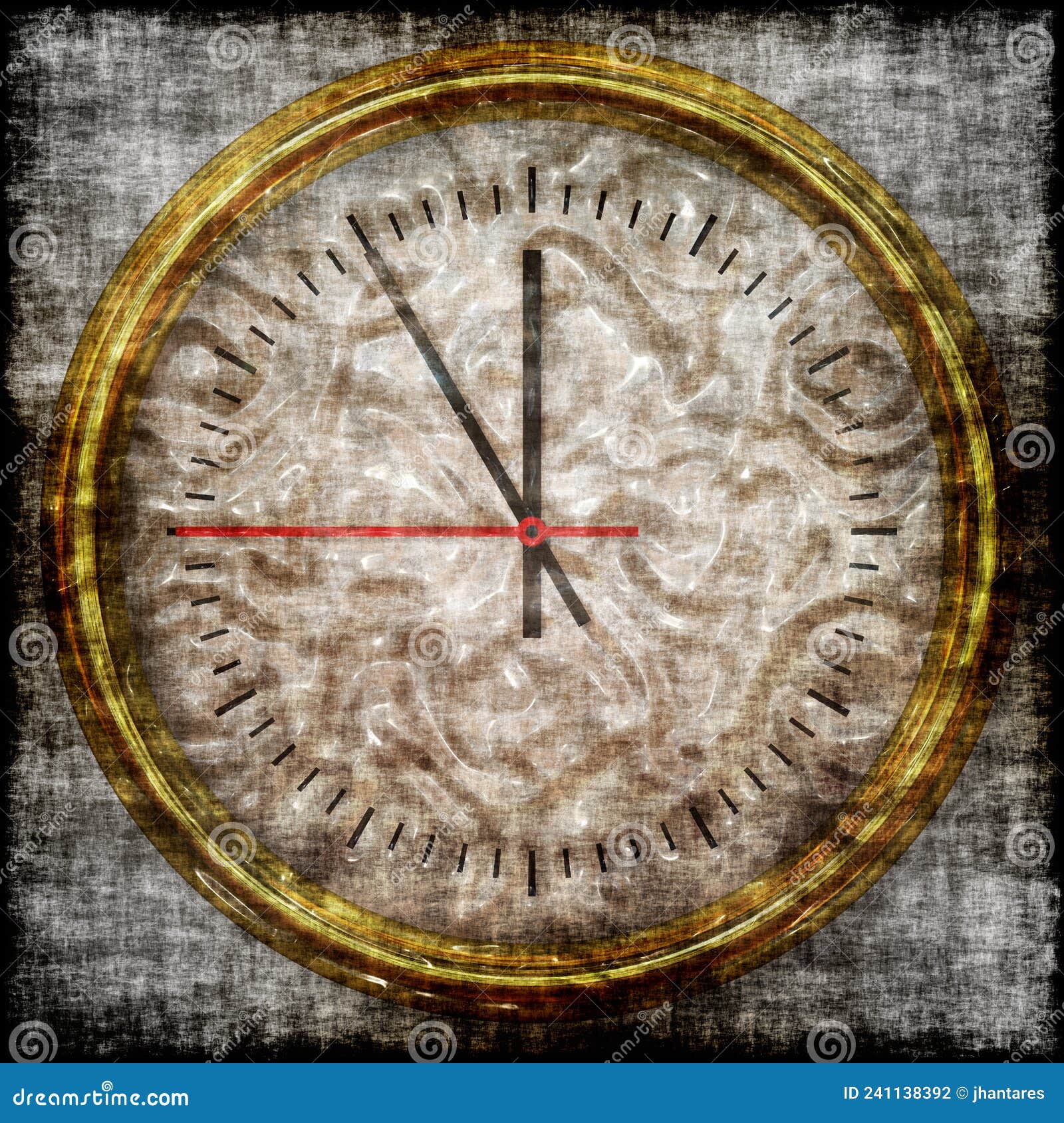 3d Grunge Analog Clock Graphic Stock Illustration - Illustration of ...