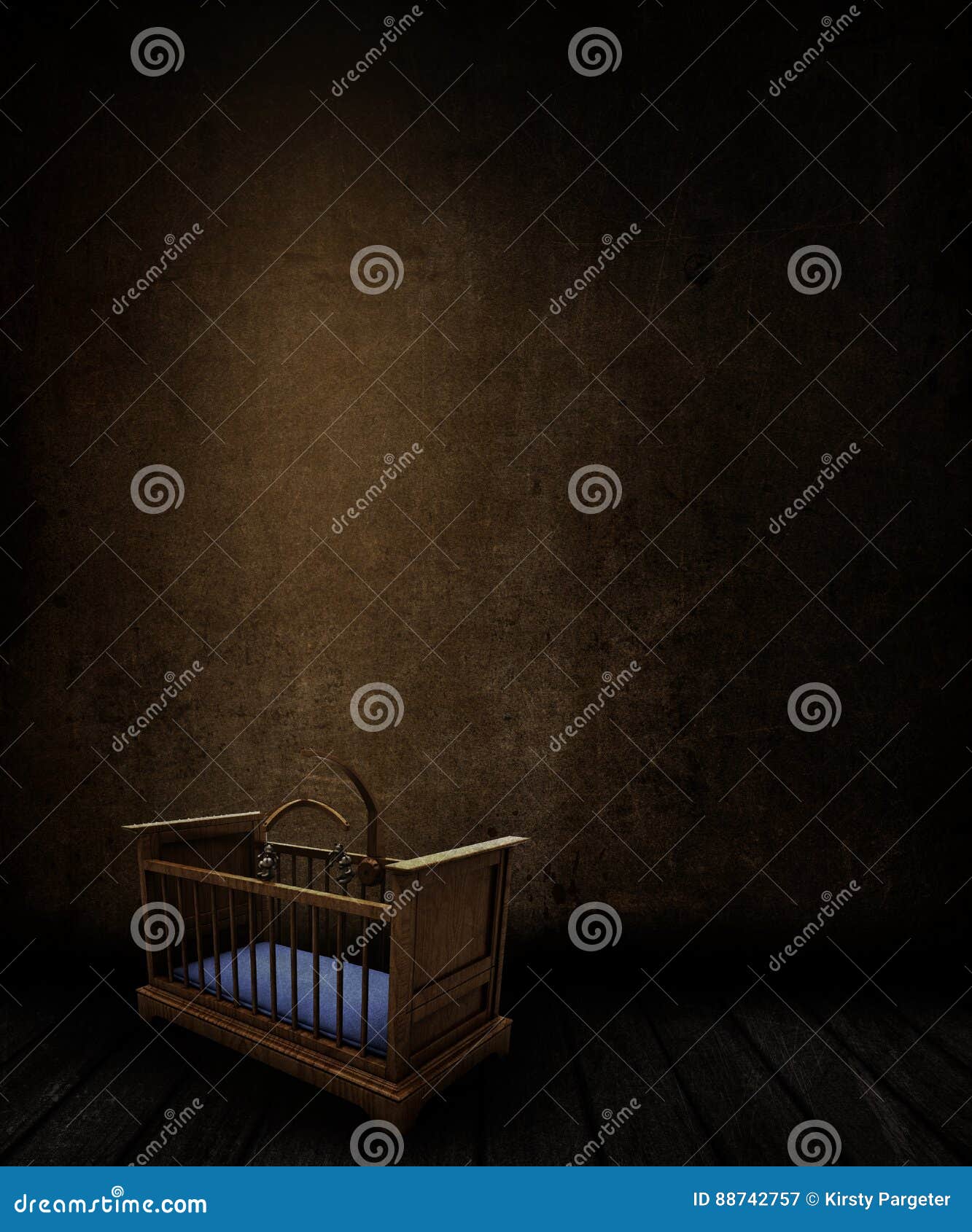3D Grunge Room Interior With Old Cot Royalty-Free Stock Photo ...