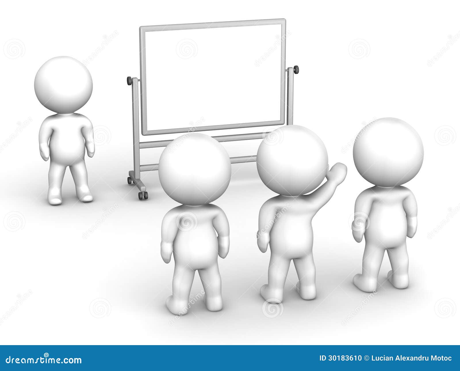 3D Man Asking Question at Presentation Stock Illustration ...