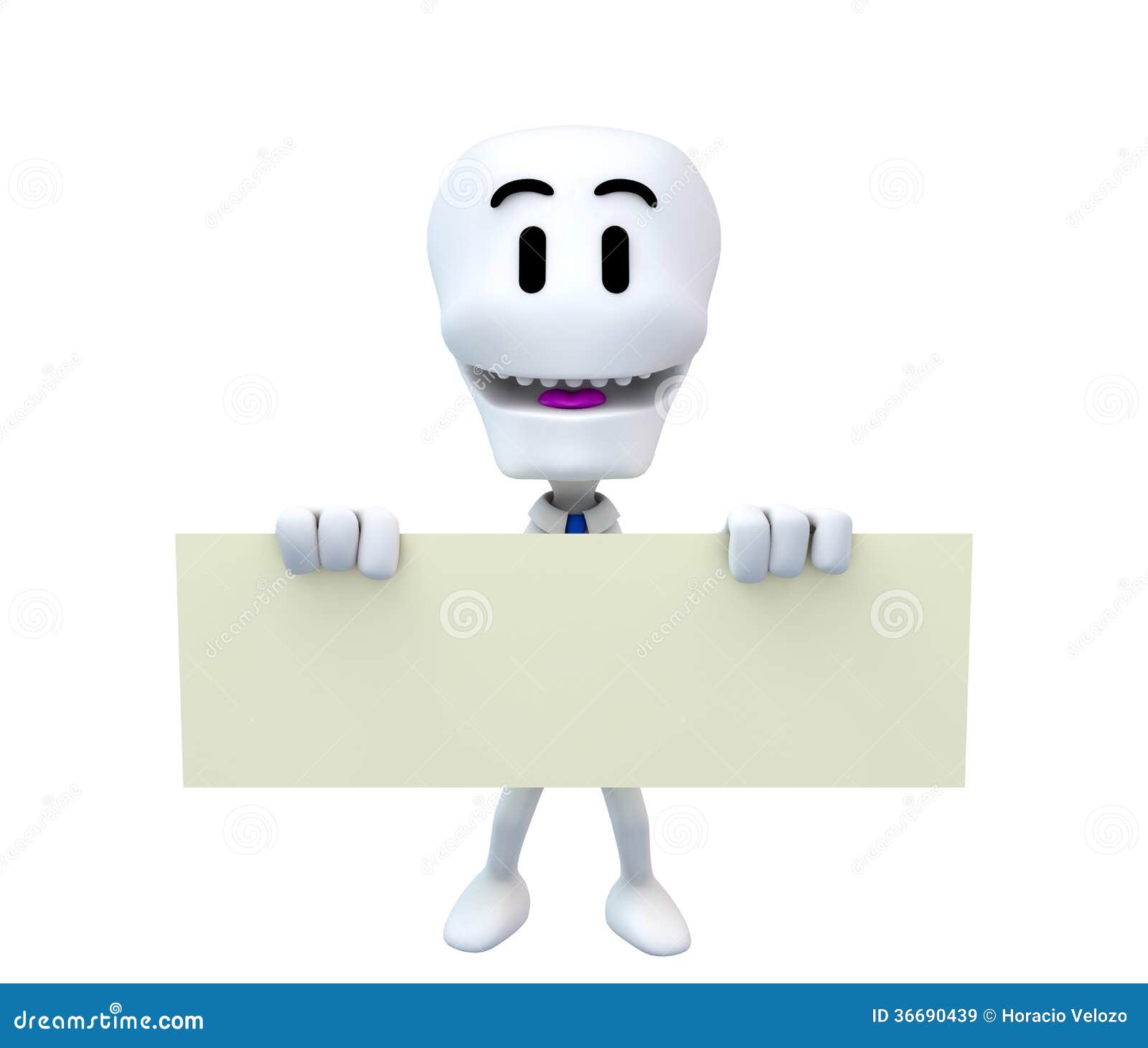 3d guy holding blank sign stock illustration. Illustration of cartoon ...