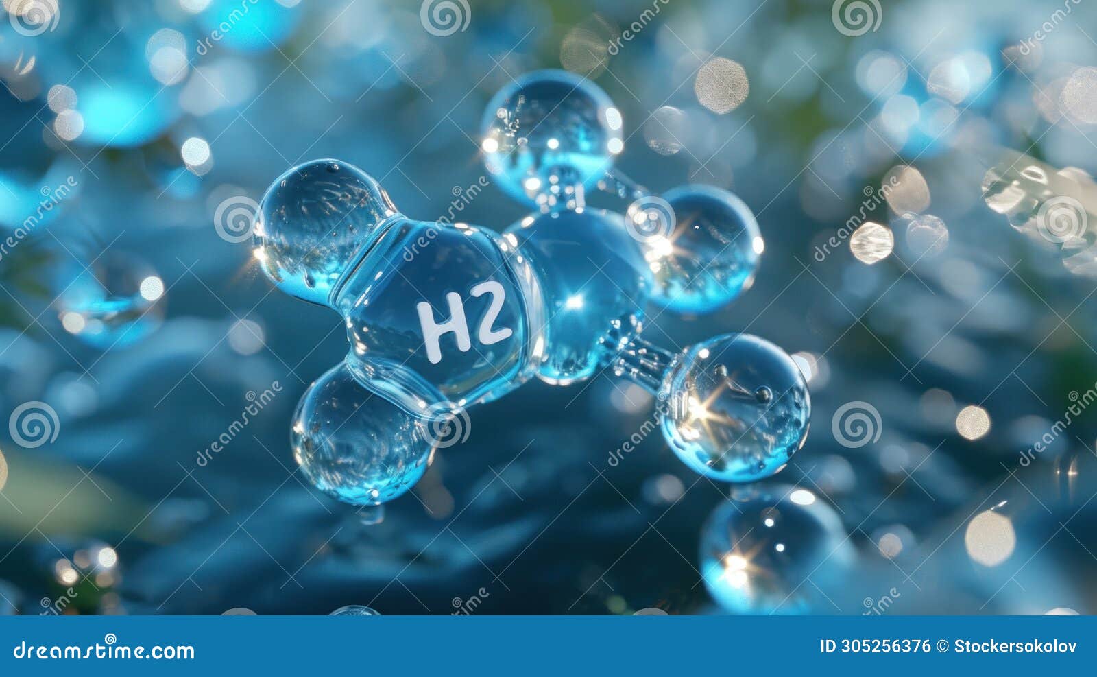 3d H2O Molecule Visualization Stock Illustration - Illustration of ...