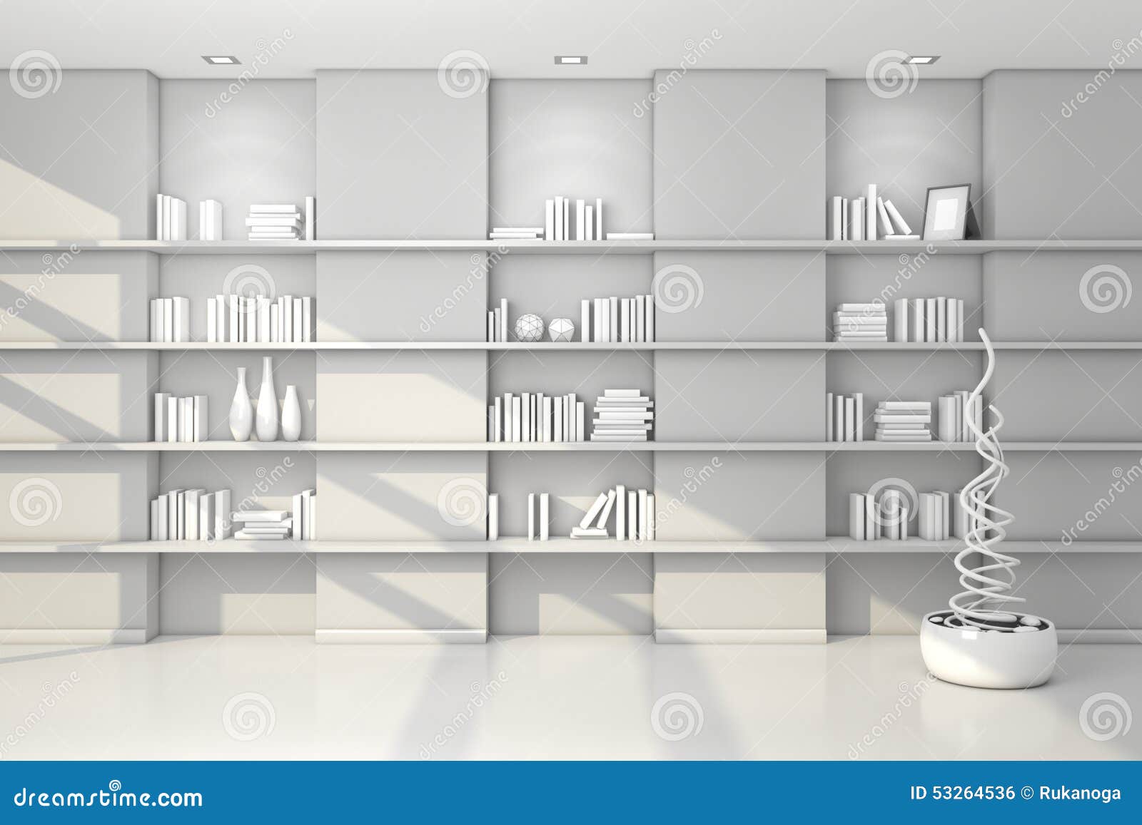 3d Ha Reso Gli Scaffali Moderni Illustrazione di Stock - Illustrazione ...