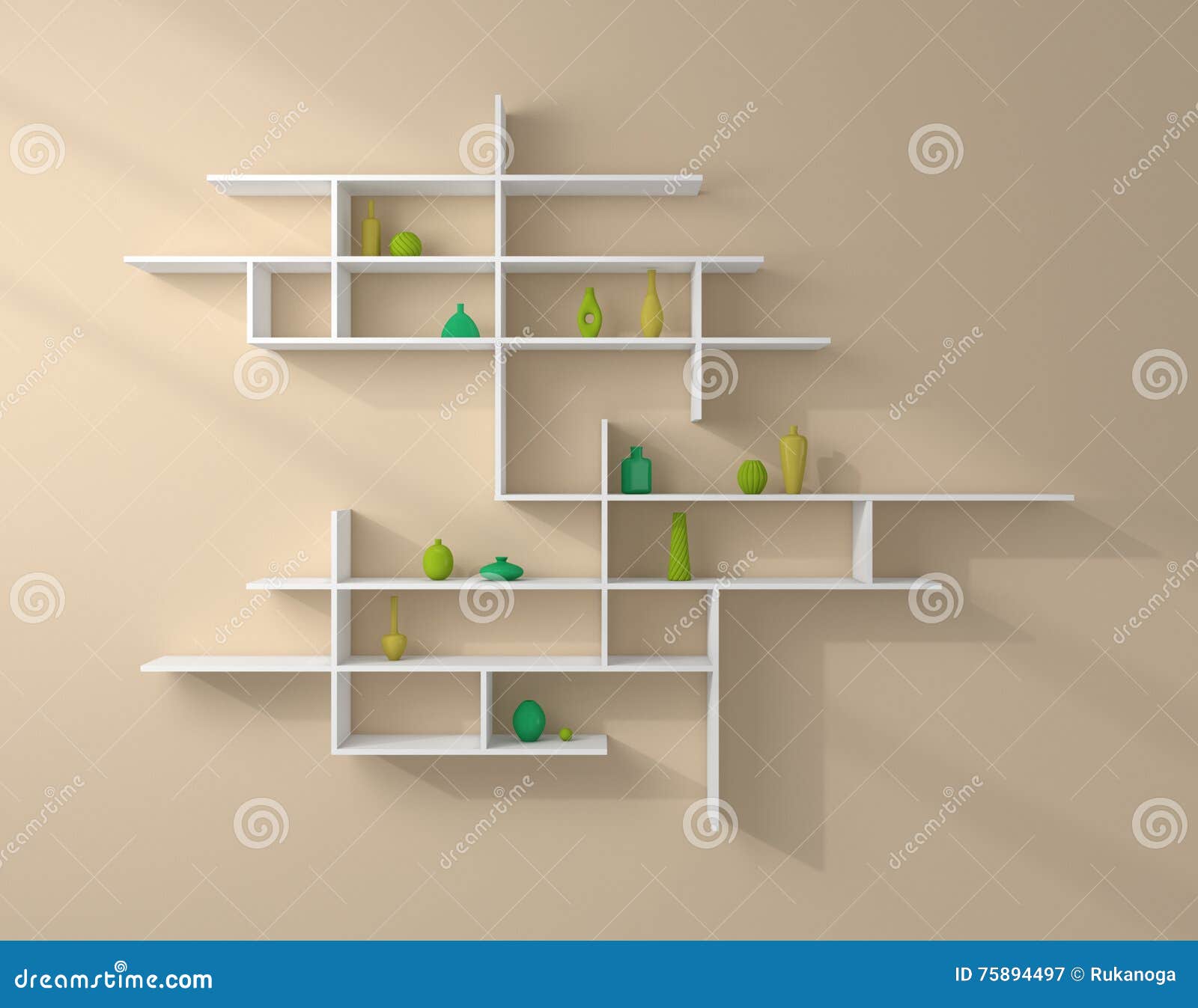 3d Ha Reso Gli Scaffali Per Libri Illustrazione di Stock ...