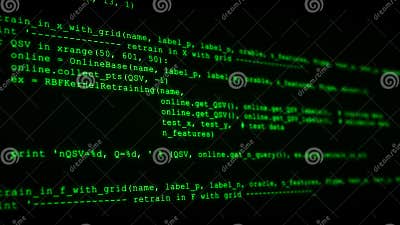 3D Hacking Code Data Flow Stream on Green. Screen with Typing Coding Symbols Editorial ...