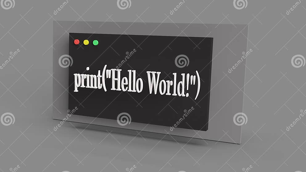 3d Hallo Wereld in Python. Codering Illustratie Van De Programmeertaal. Stock Illustratie ...